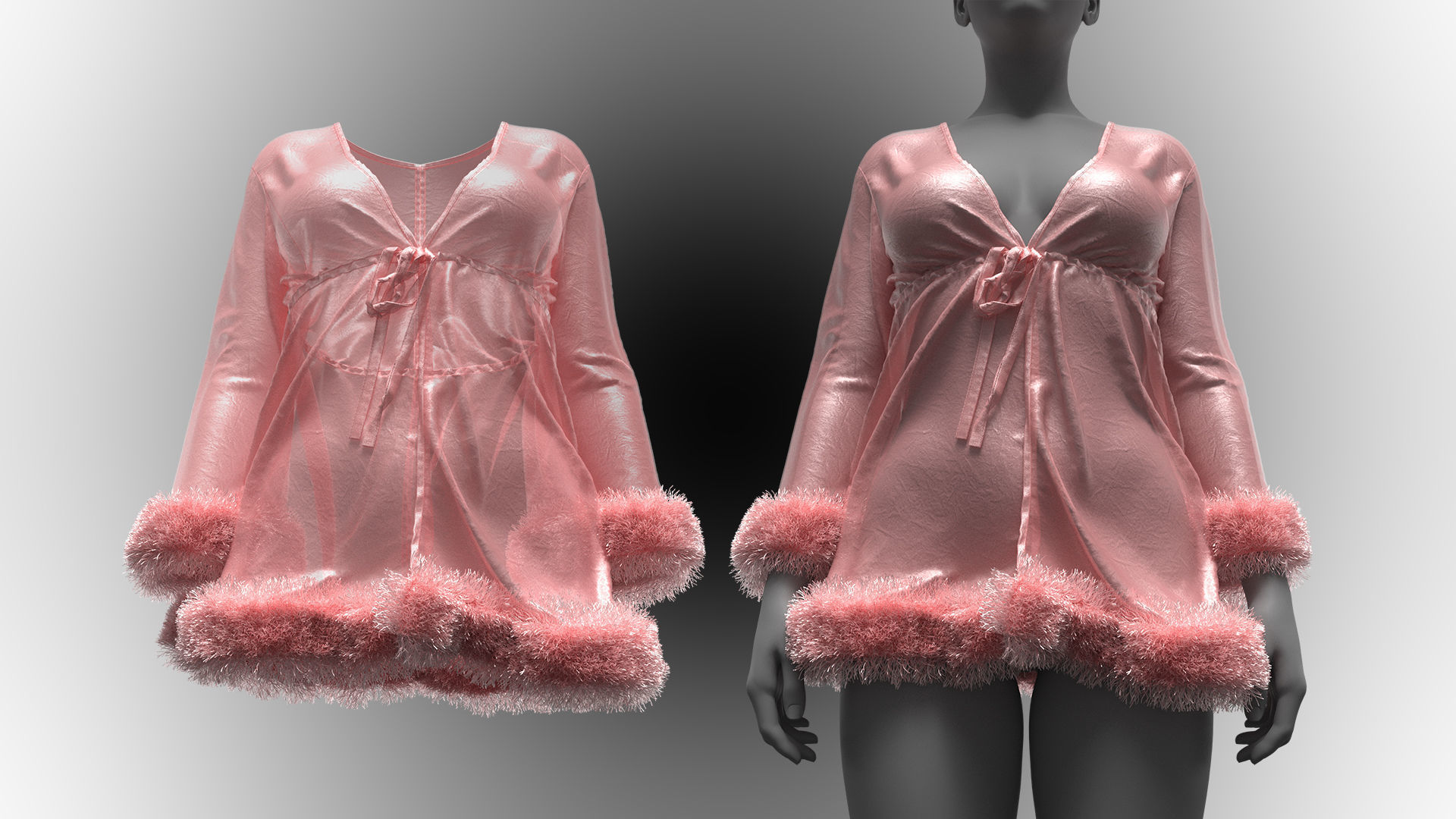 Quartz Pink Babydoll Fitted to Gen8 Body Mesh 3D model | CGTrader