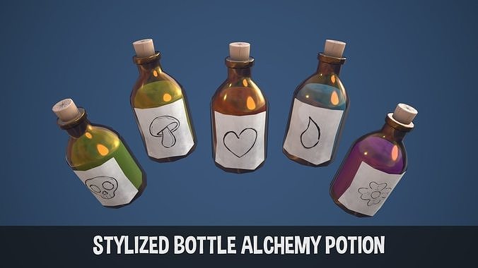 3D model Stylized Bottle Alchemy Potion VR / AR / low-poly | CGTrader