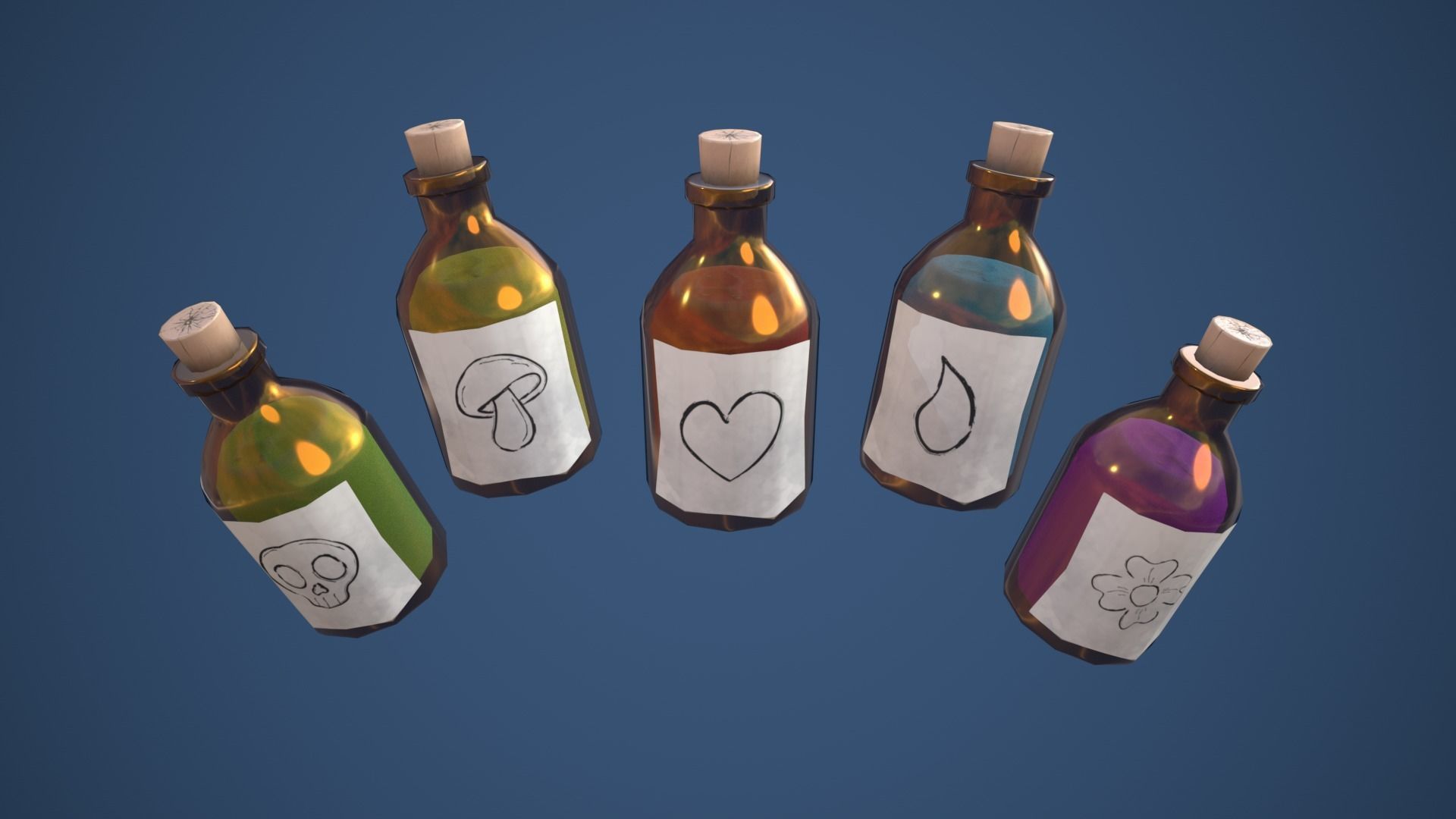 3D model Stylized Bottle Alchemy Potion VR / AR / low-poly | CGTrader
