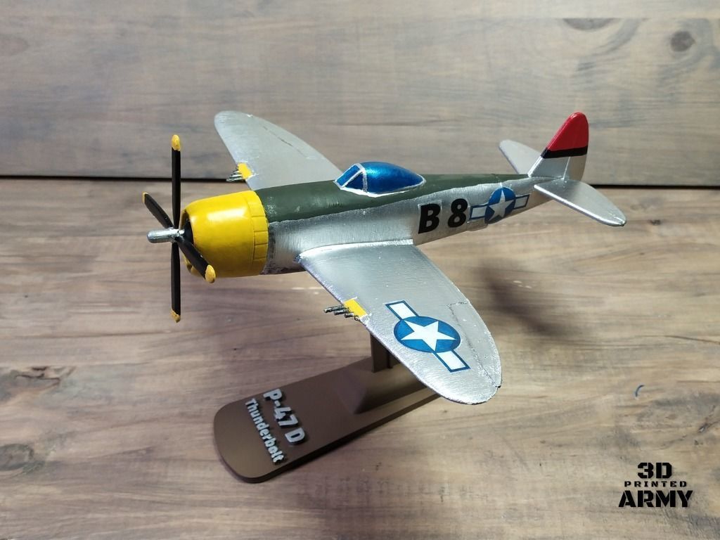 Republic P-47 D Thunderbolt- STL files-3D printing 3D model 3D ...