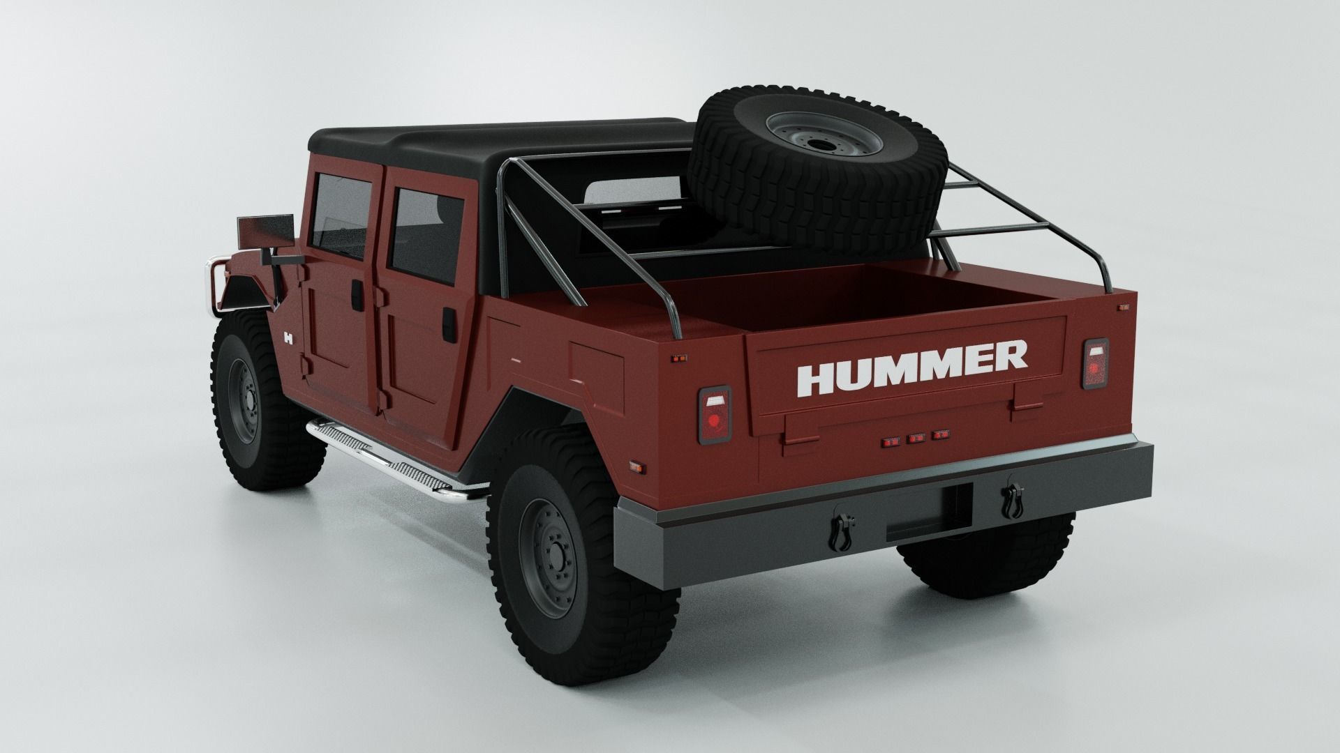 HUMMER H1 PICKUP SOFT ROOF FOR SUBDIV 3D model | CGTrader