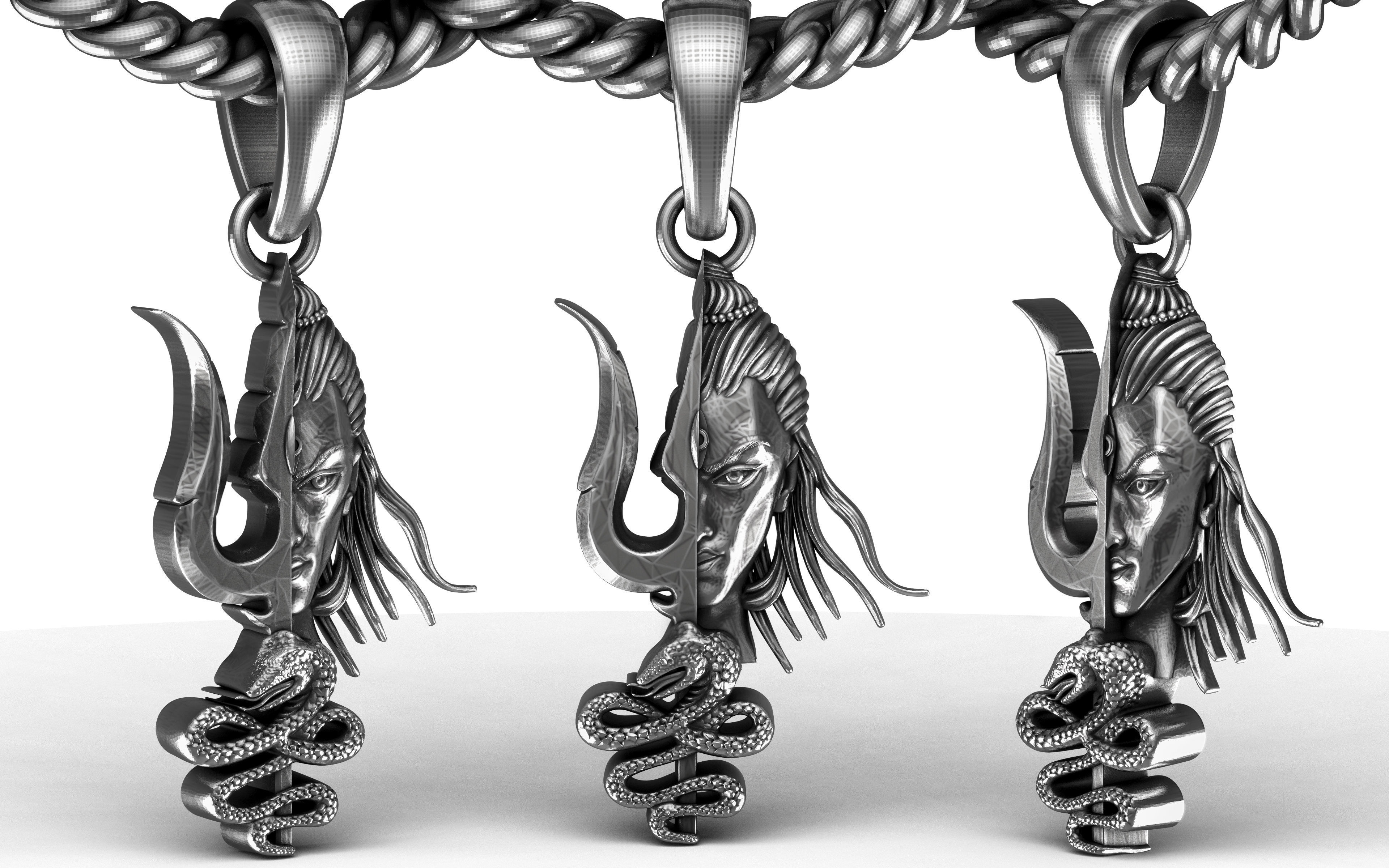 Shivji Trishul Face Pendant 3D model 3D printable | CGTrader