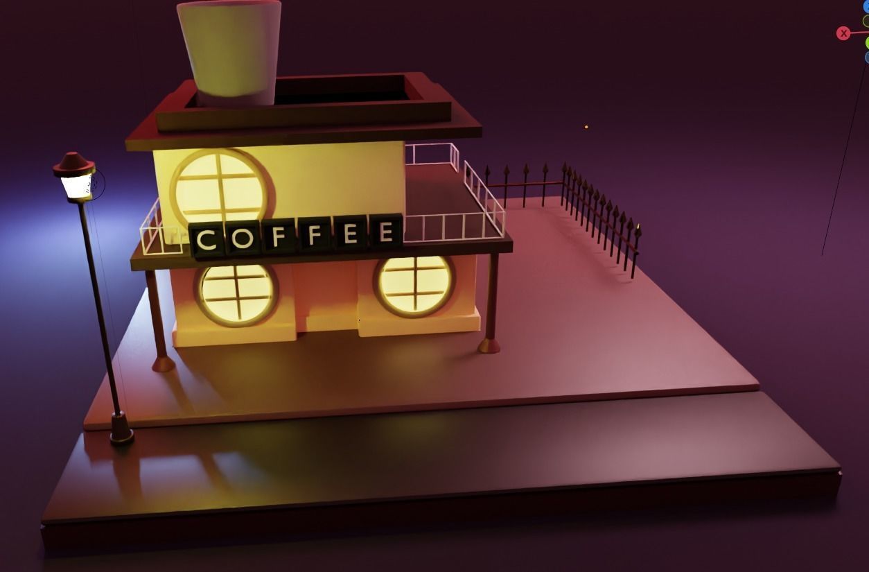 LITTLE 3D COFFEE SHOP MODEL 3D model | CGTrader