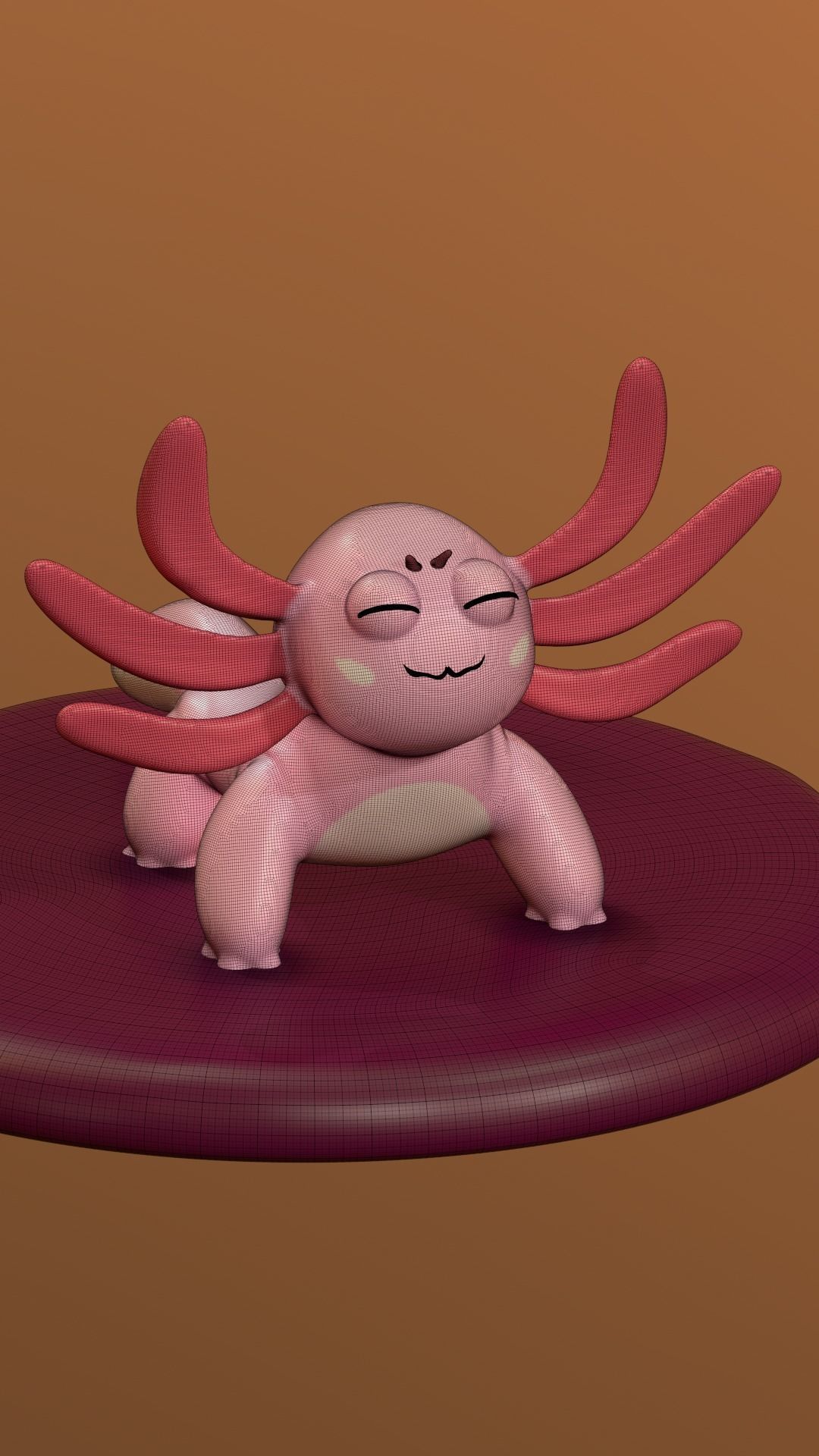 Axolotl cute amphibian statue 3D model 3D printable | CGTrader
