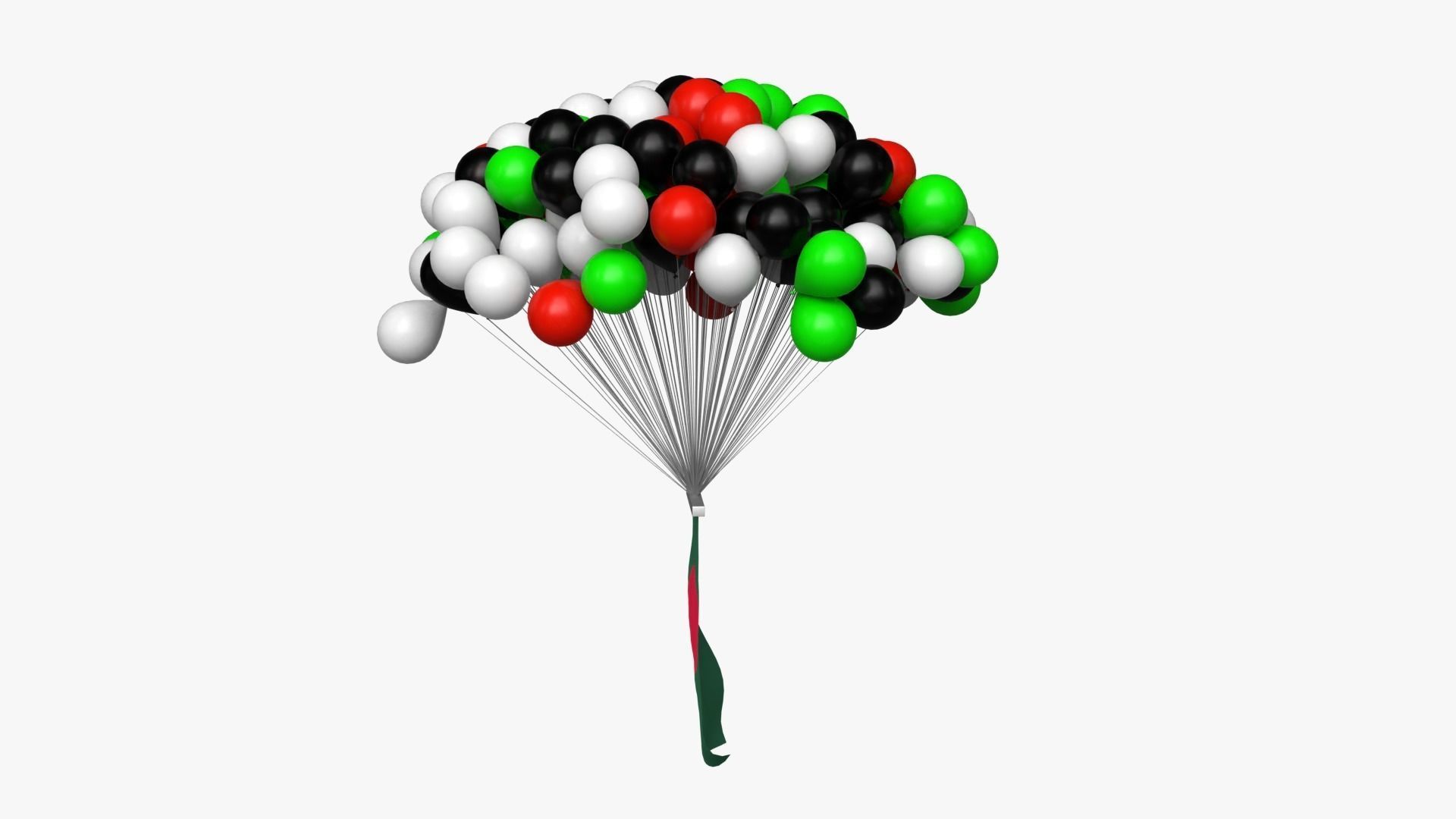 Balloon and flag animated 3D model animated | CGTrader