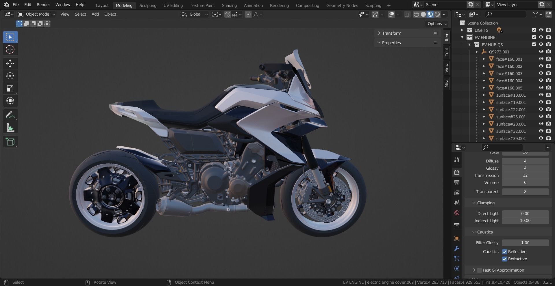hybrid crossover motorcycle 3D model | CGTrader