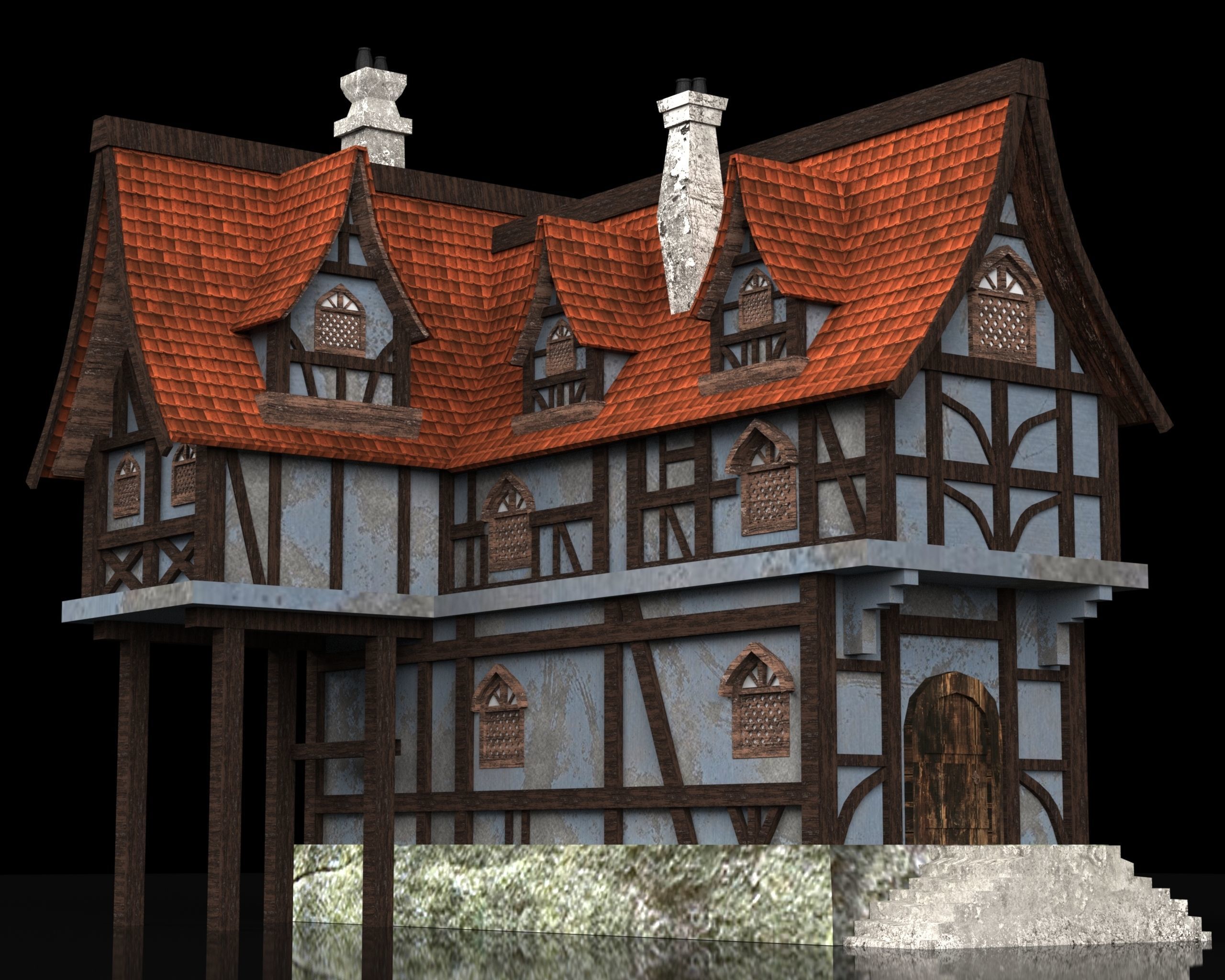 3D model 3 Fantasy houses VR / AR / low-poly | CGTrader