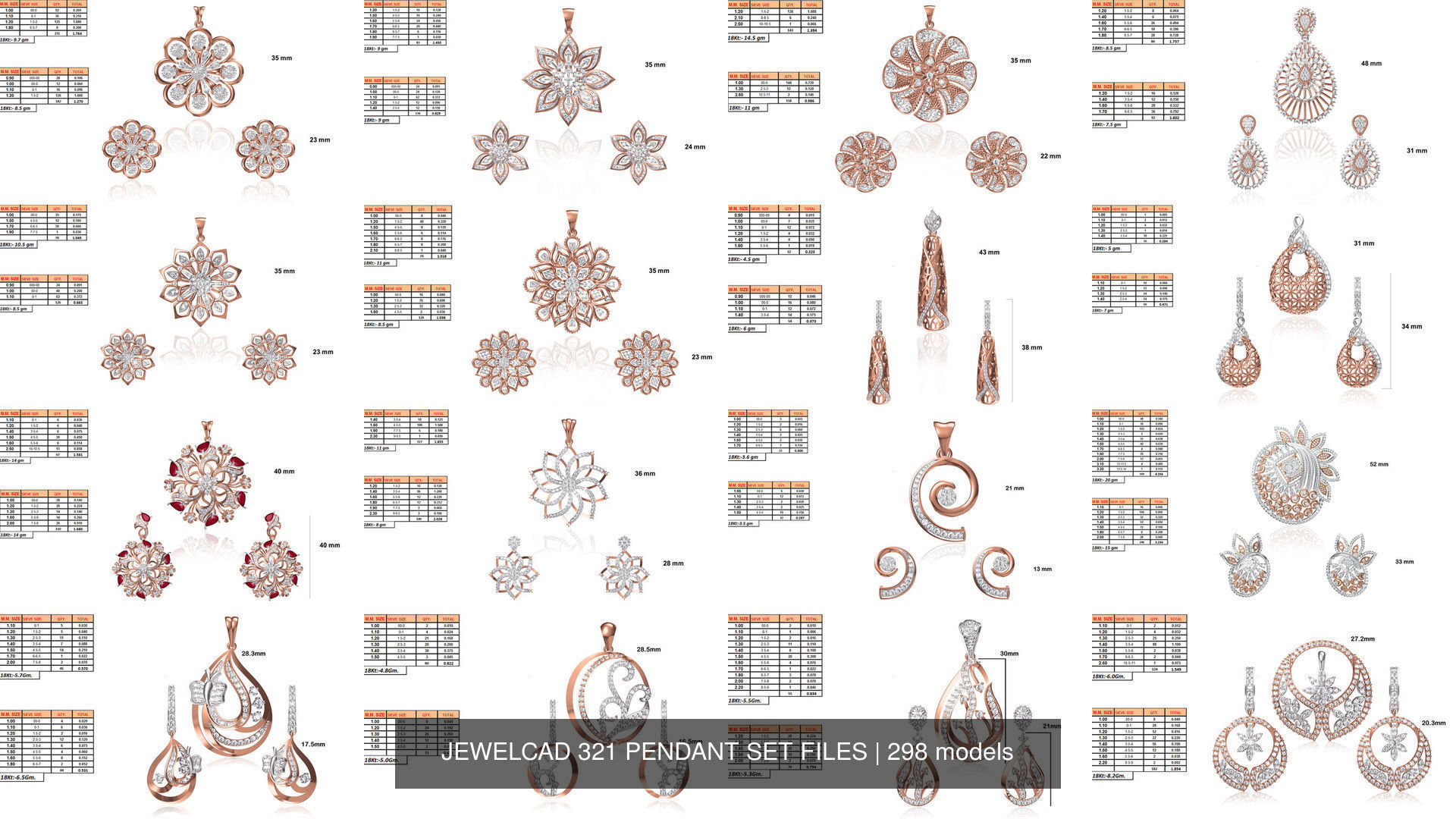 JEWELCAD 334 PENDANT SET FILES 3D Model Collection | CGTrader