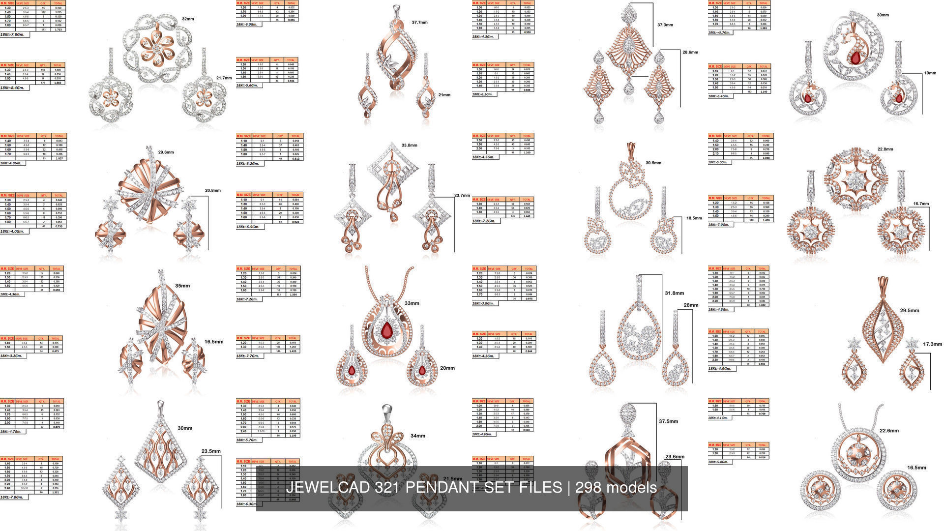 JEWELCAD 334 PENDANT SET FILES 3D Model Collection | CGTrader