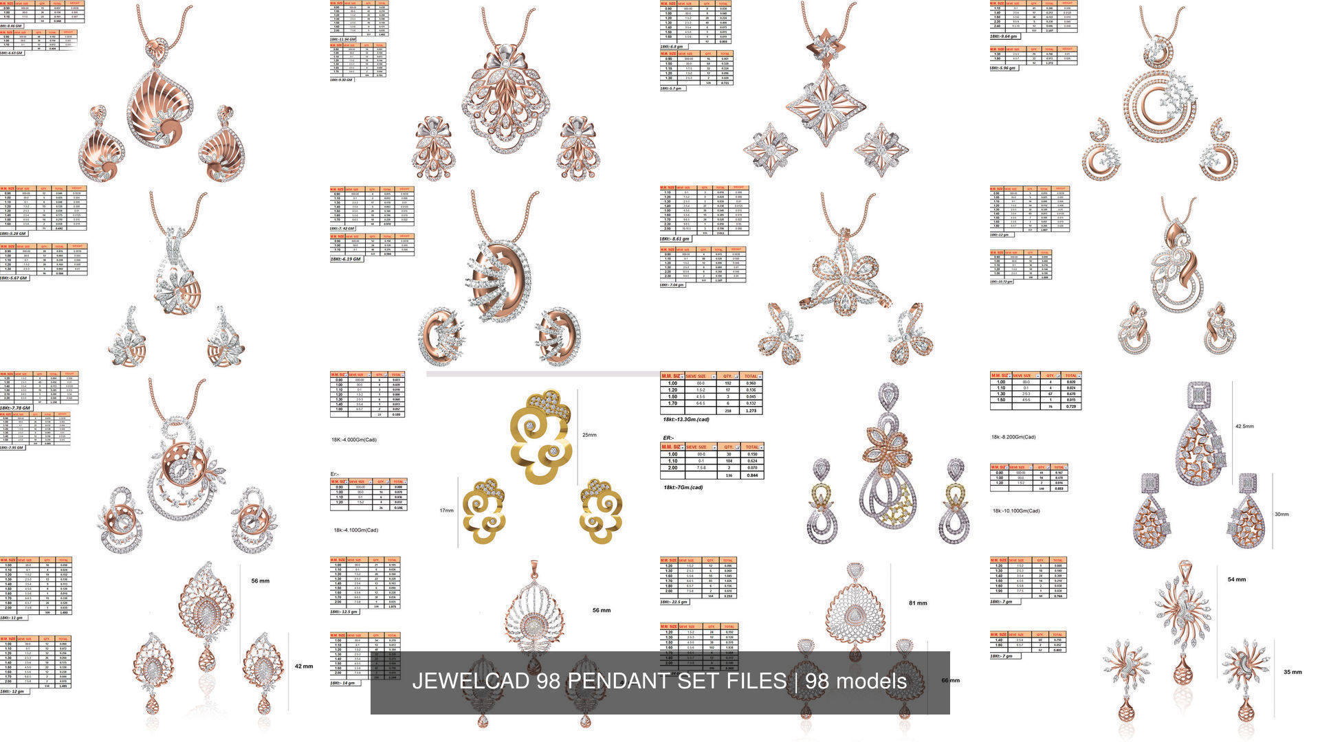 JEWELCAD 334 PENDANT SET FILES 3D Model Collection | CGTrader