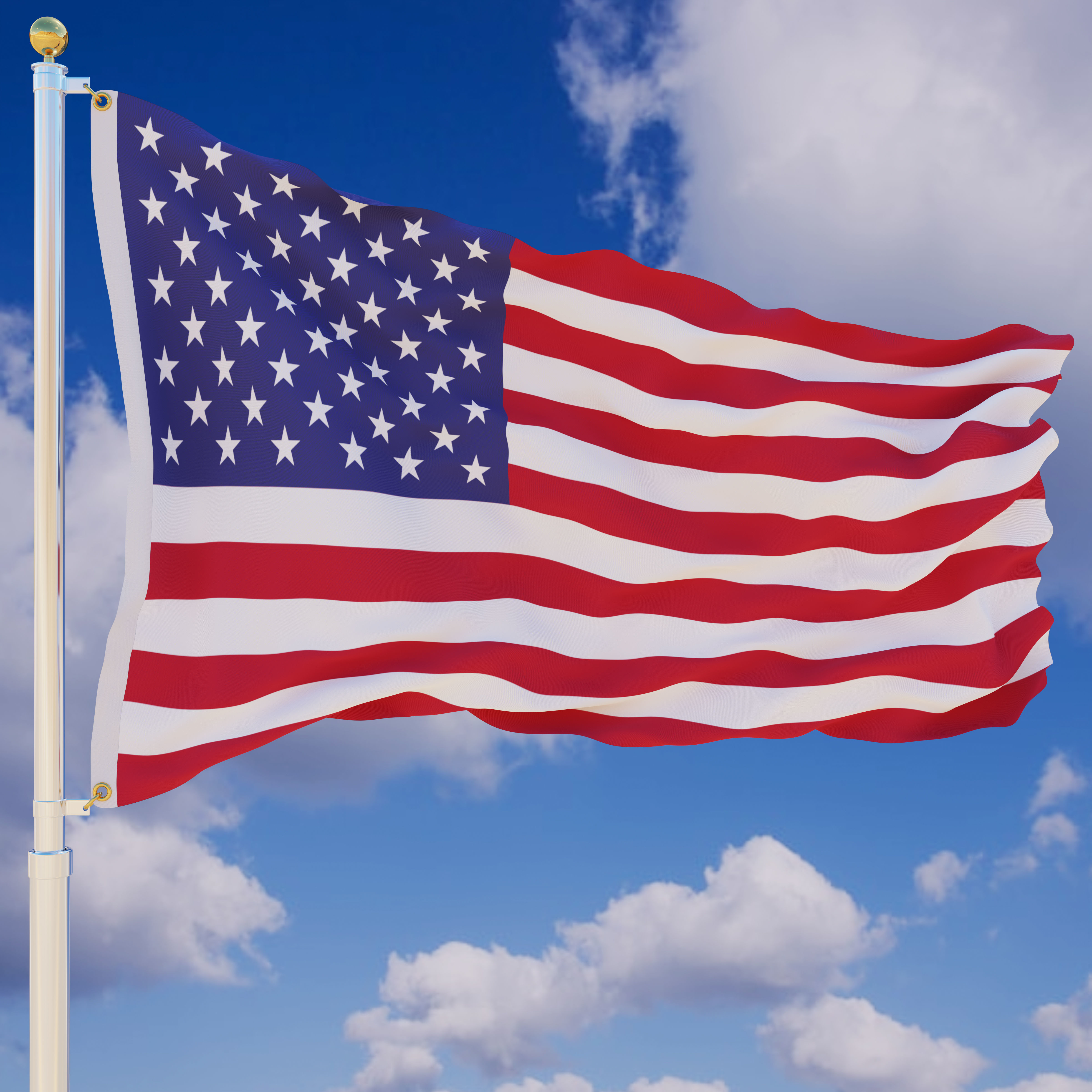 Flag not animated 3D model | CGTrader