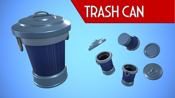 3D model TRASH CAN CARTOON STYLIZED VR / AR / low-poly | CGTrader
