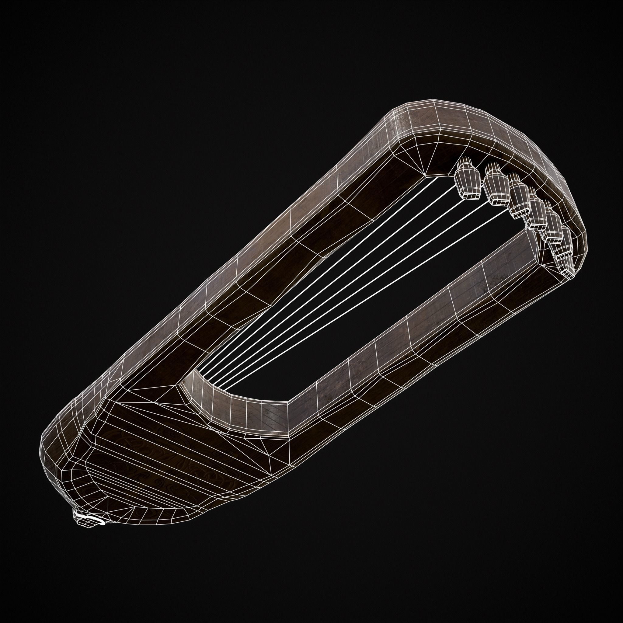 3D model Worn Medieval Lyre VR / AR / low-poly | CGTrader