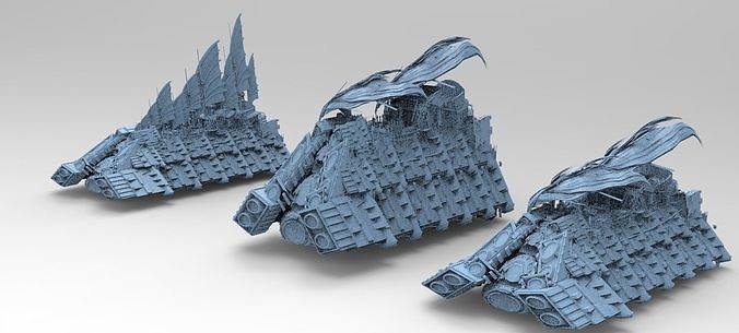 Desert Sail Barge 3 models 3D model | CGTrader
