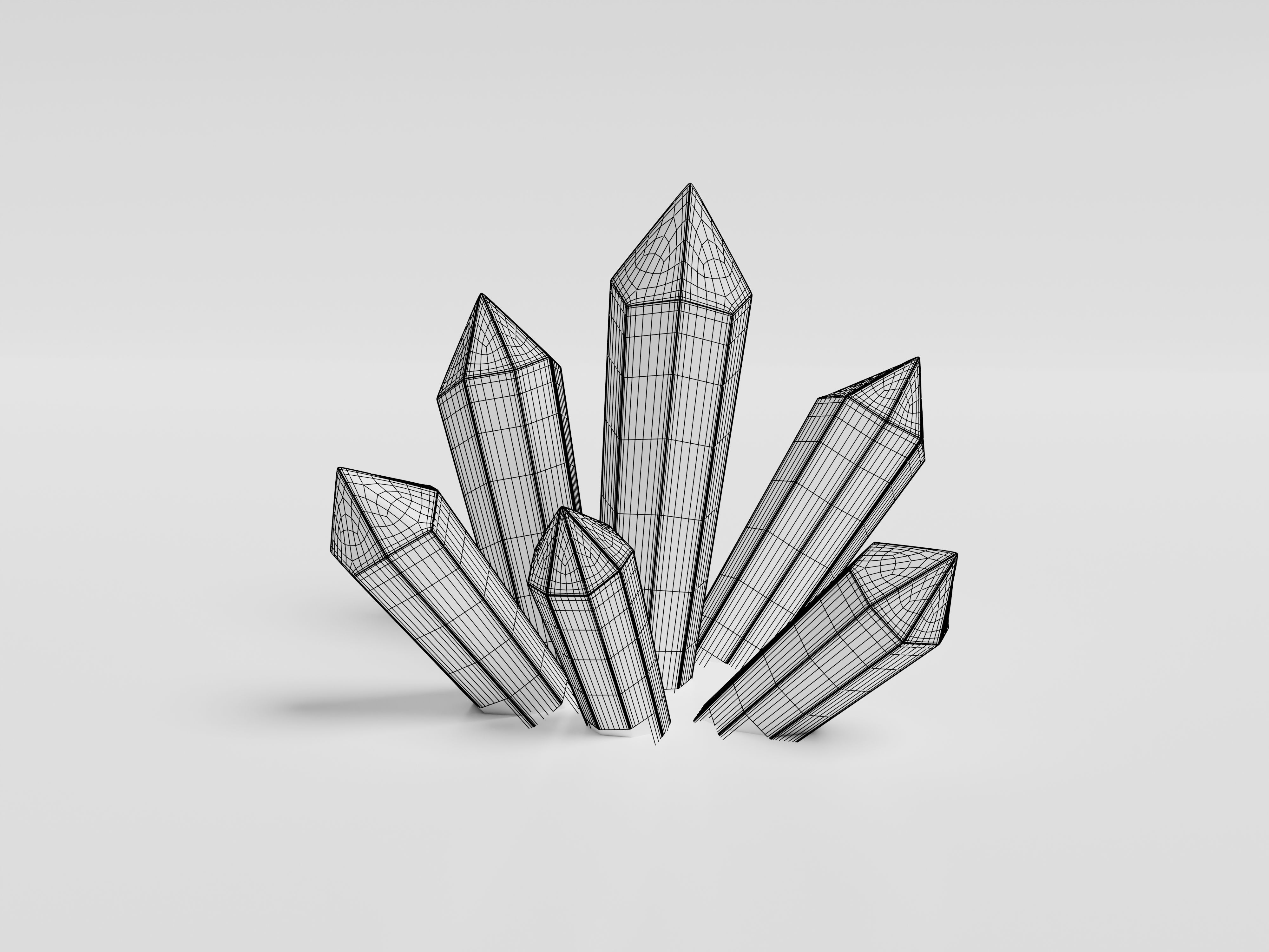 crystal group of colorful crystals 3D model | CGTrader