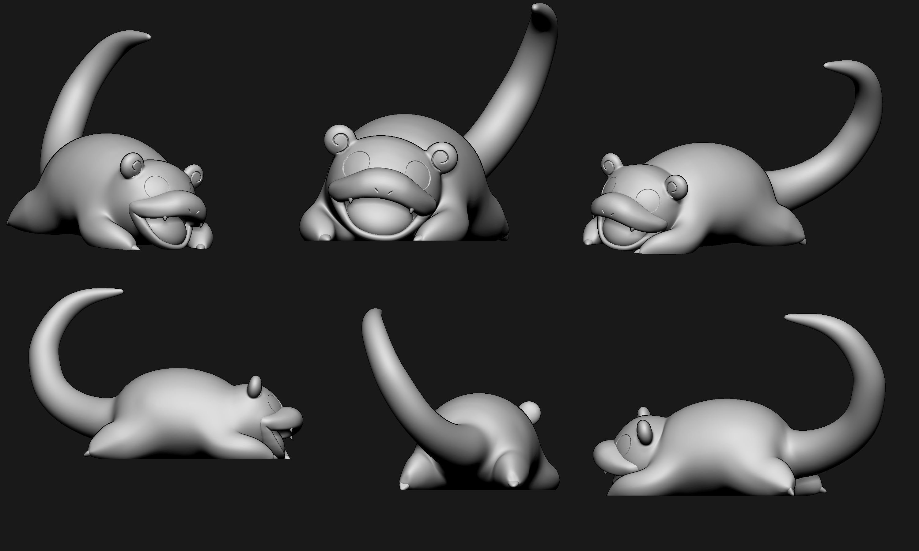Pokemon - Slowpoke Slowbro and Slowking with 2 poses 3D model 3D ...