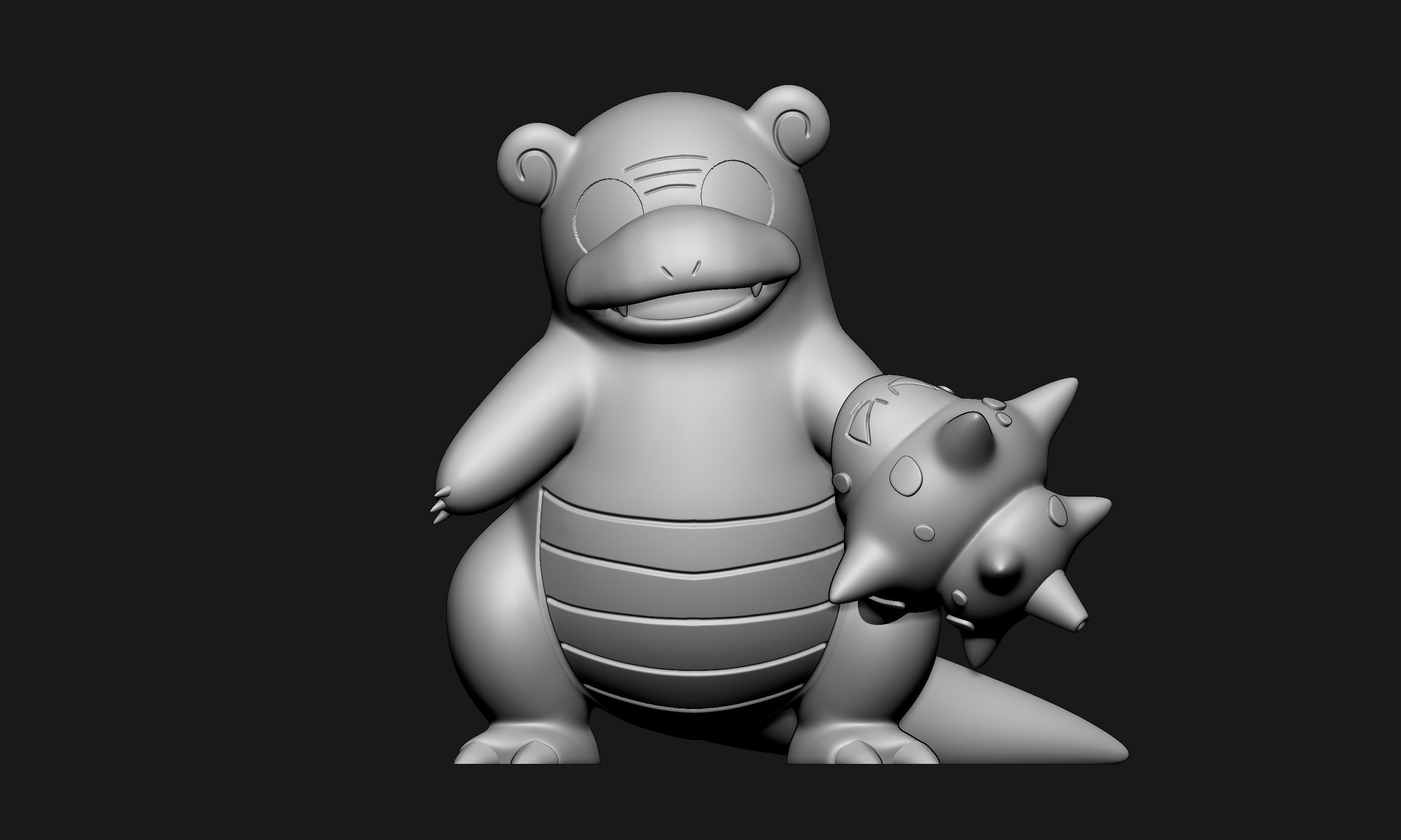 Pokemon - Galarian Slowbro with 2 poses 3D model 3D printable | CGTrader