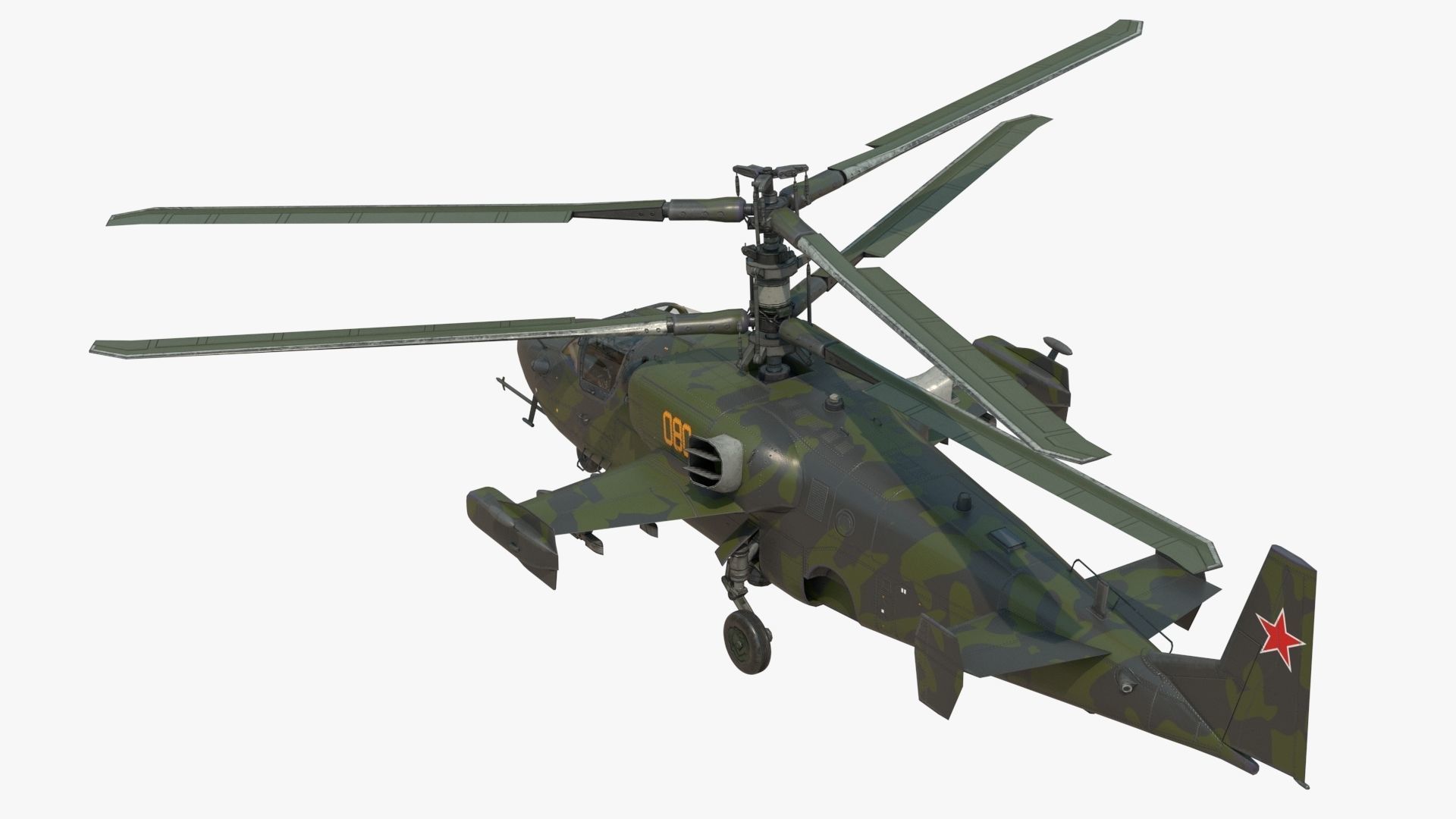 3D model Attack Helicopter KA52 Black Shark Hokum VR / AR / low-poly ...