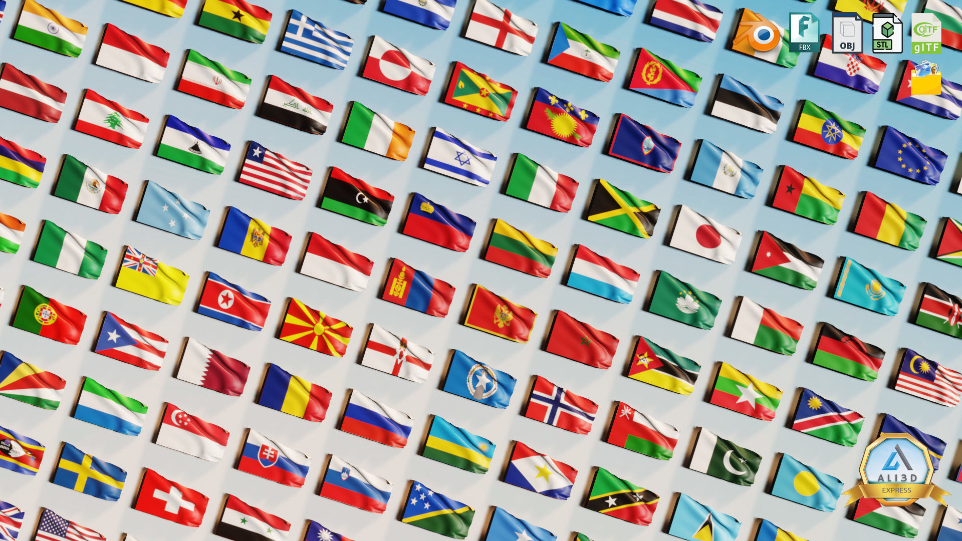 3D model Animated Flags of all countries and regions - World Flags VR ...