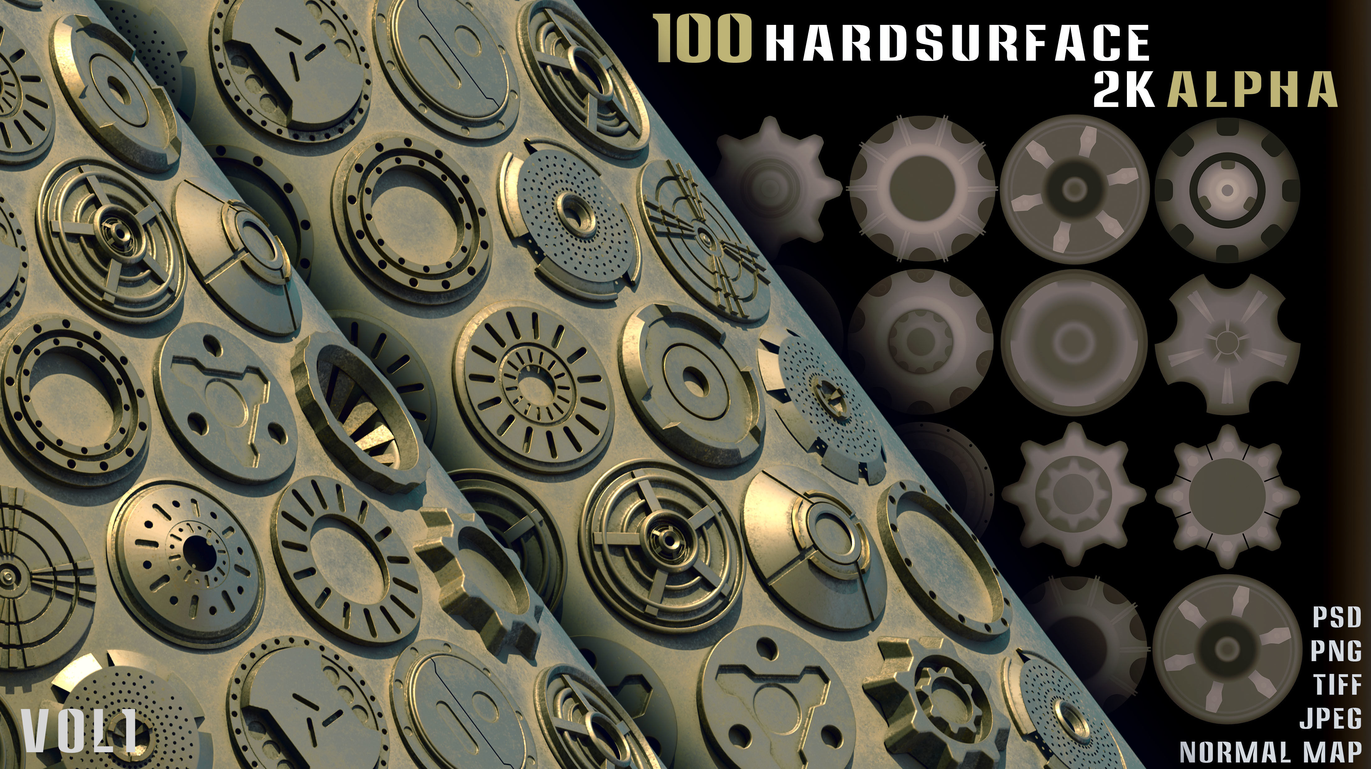 570 Hard surface Alpha and Normal map - bundle 3D model | CGTrader
