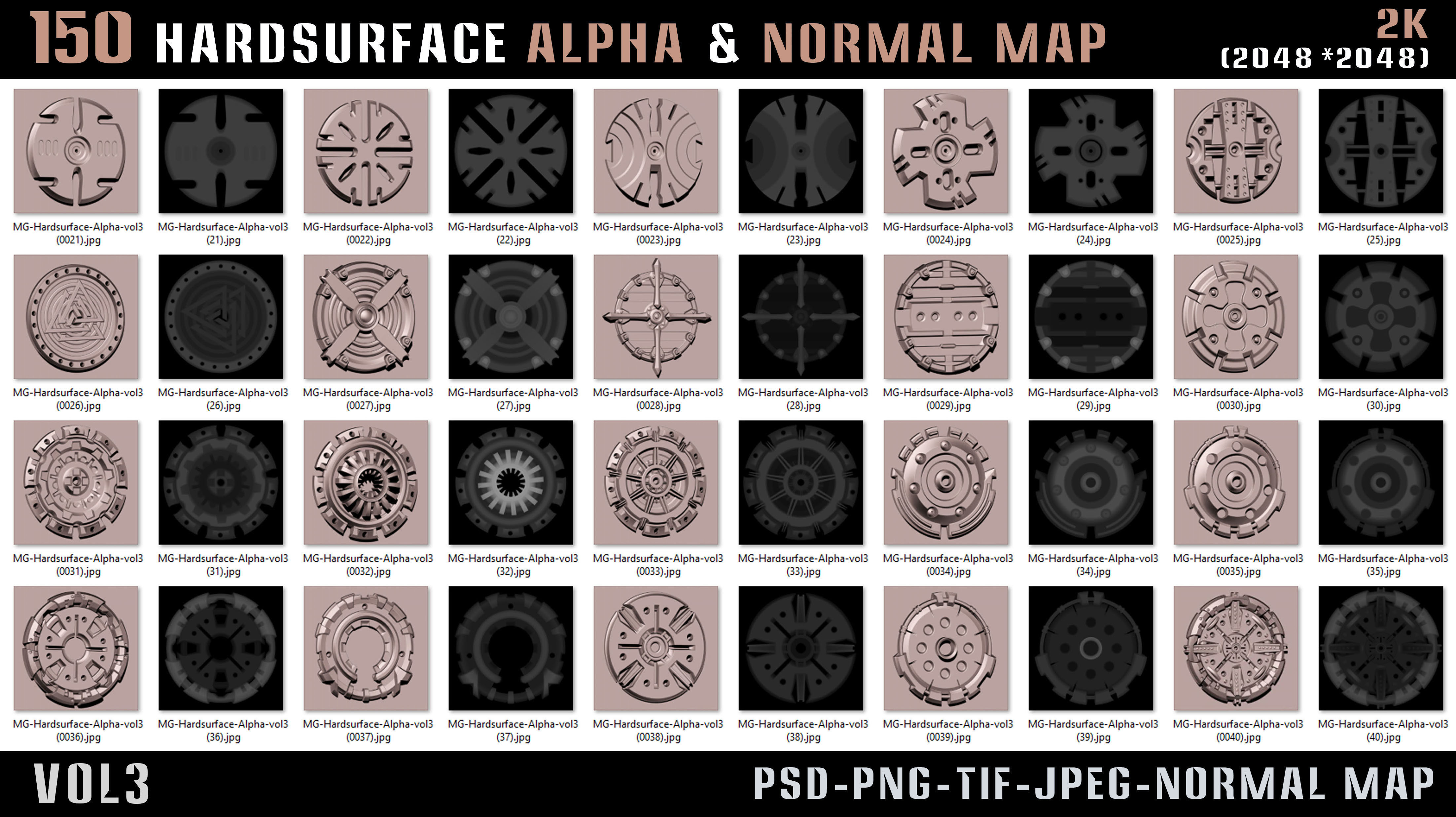 570 Hard surface Alpha and Normal map - bundle 3D model | CGTrader