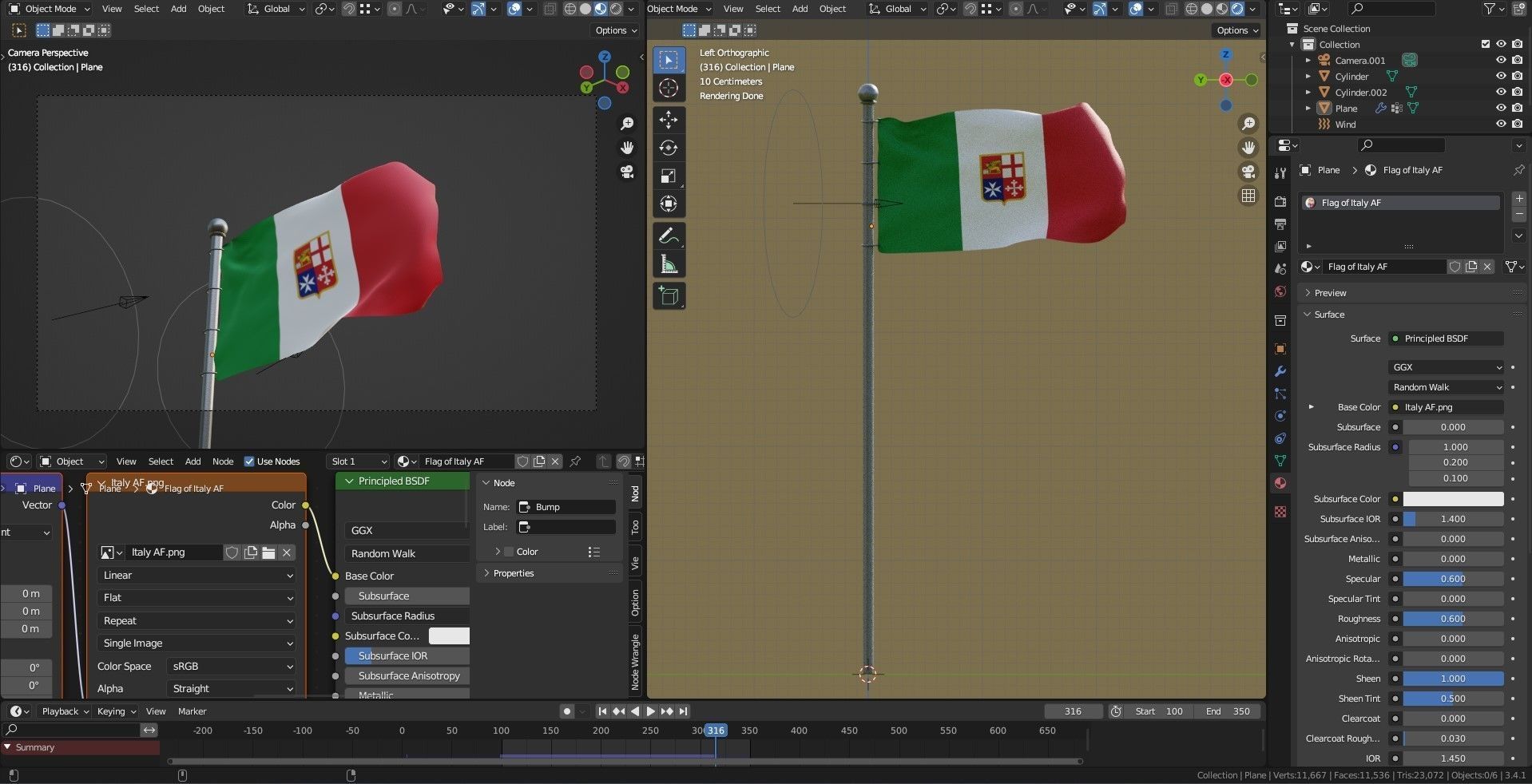 Animated Italy Flags 3D model animated | CGTrader
