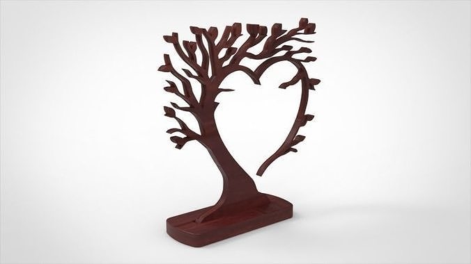 Tree with heart 3D model 3D printable | CGTrader