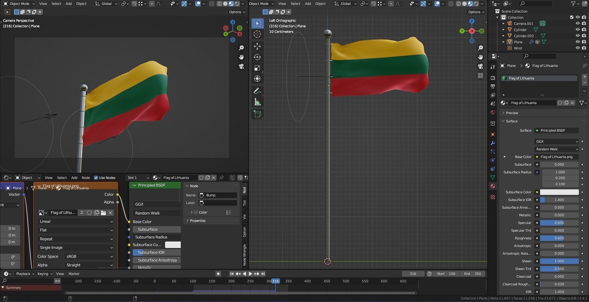 Animated Lithuania Flags 3D model animated | CGTrader