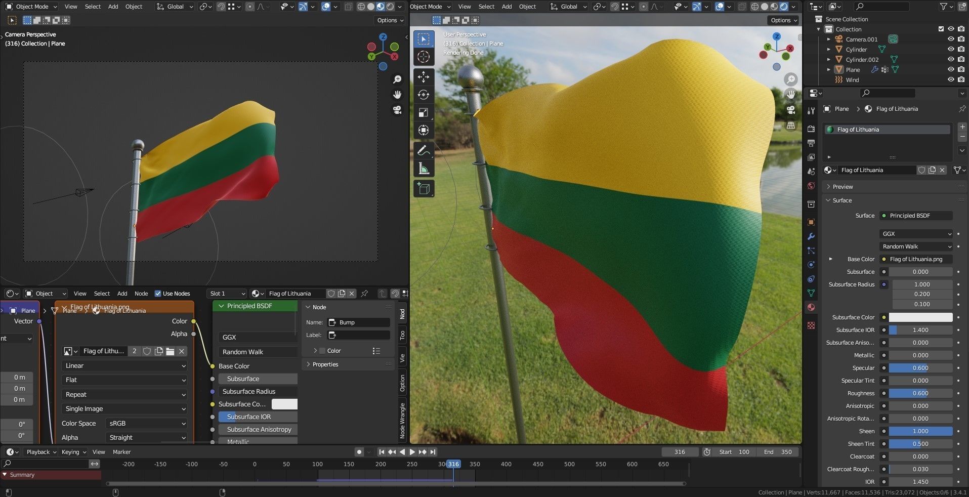 Animated Lithuania Flags 3D model animated | CGTrader