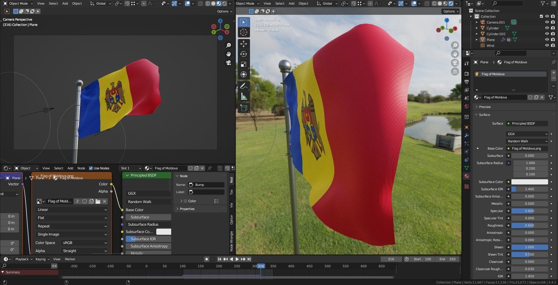 Animated Moldova Flags 3D model animated | CGTrader