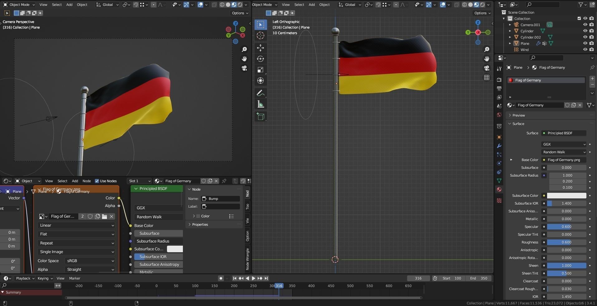 Animated Germany Flags 3D model animated | CGTrader
