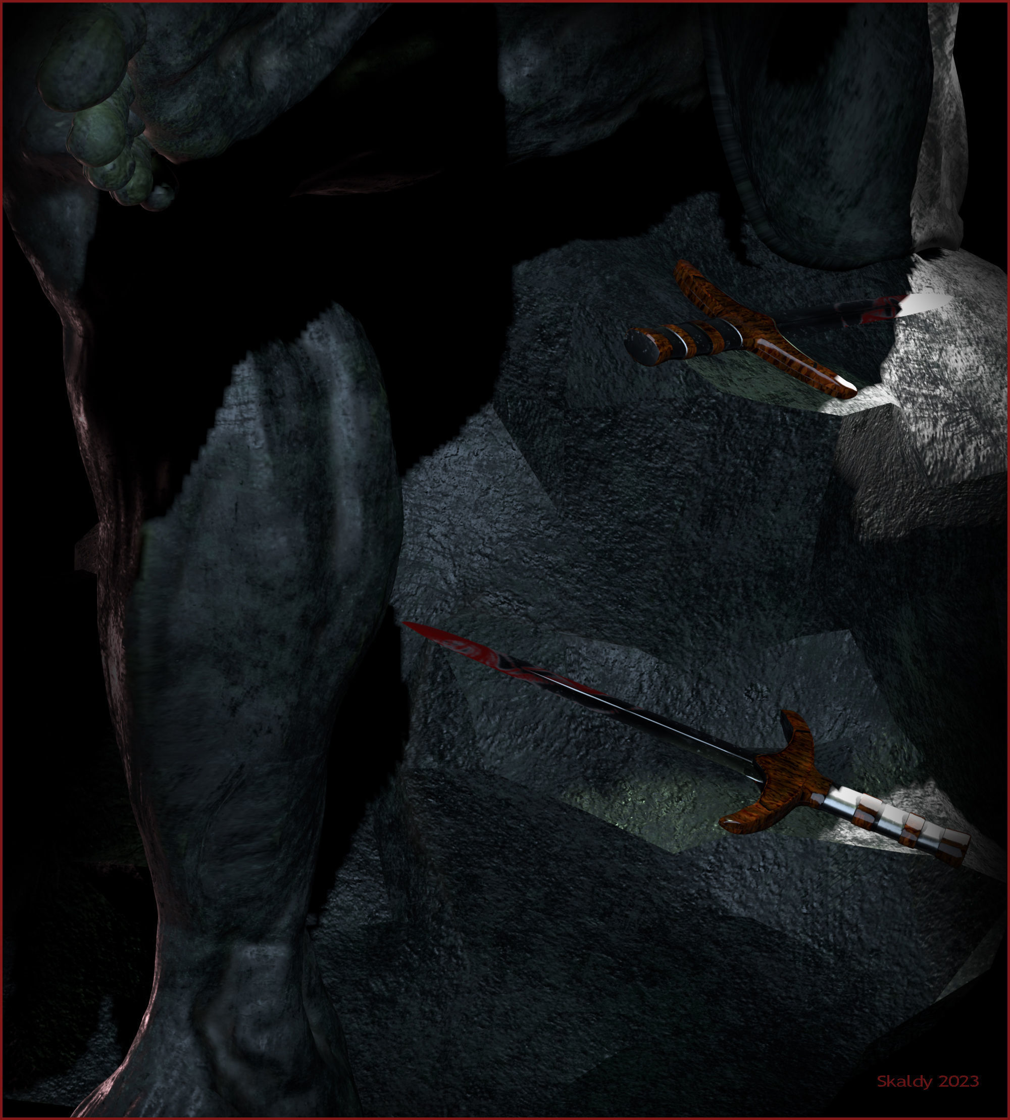 Scars statue of man on rock 3D model | CGTrader