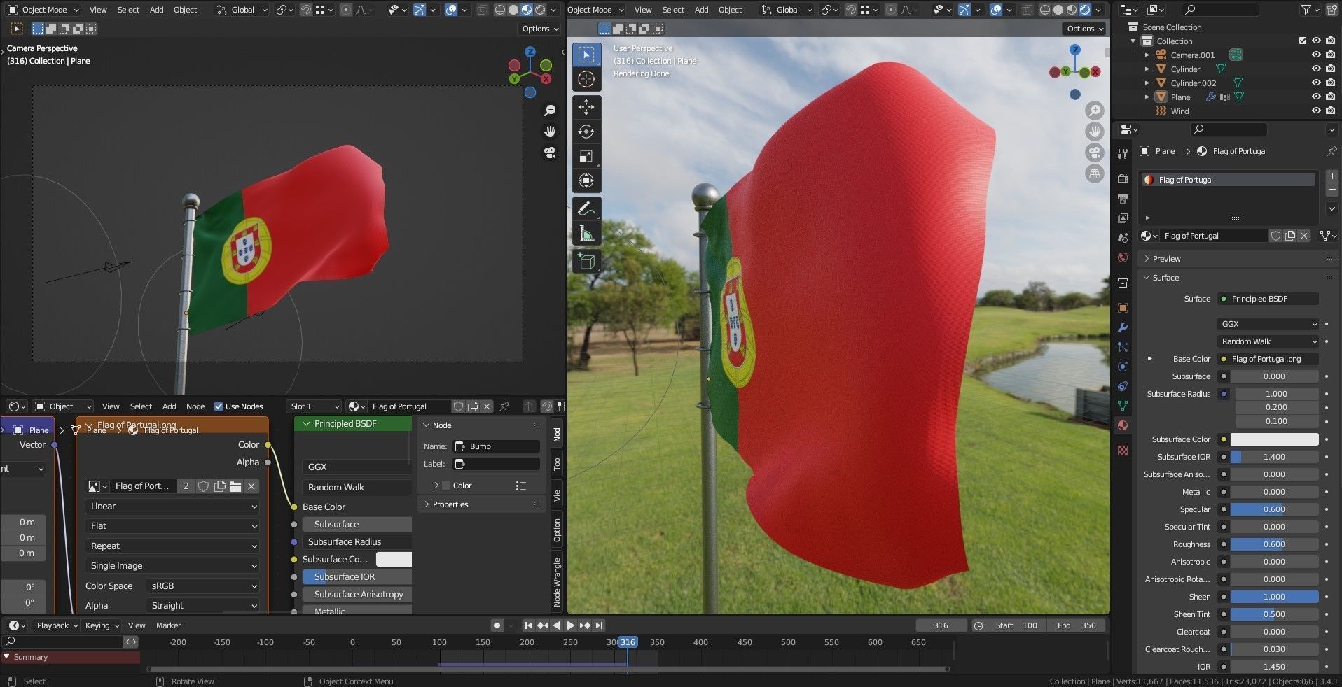 Animated Portugal Flags 3D model animated | CGTrader