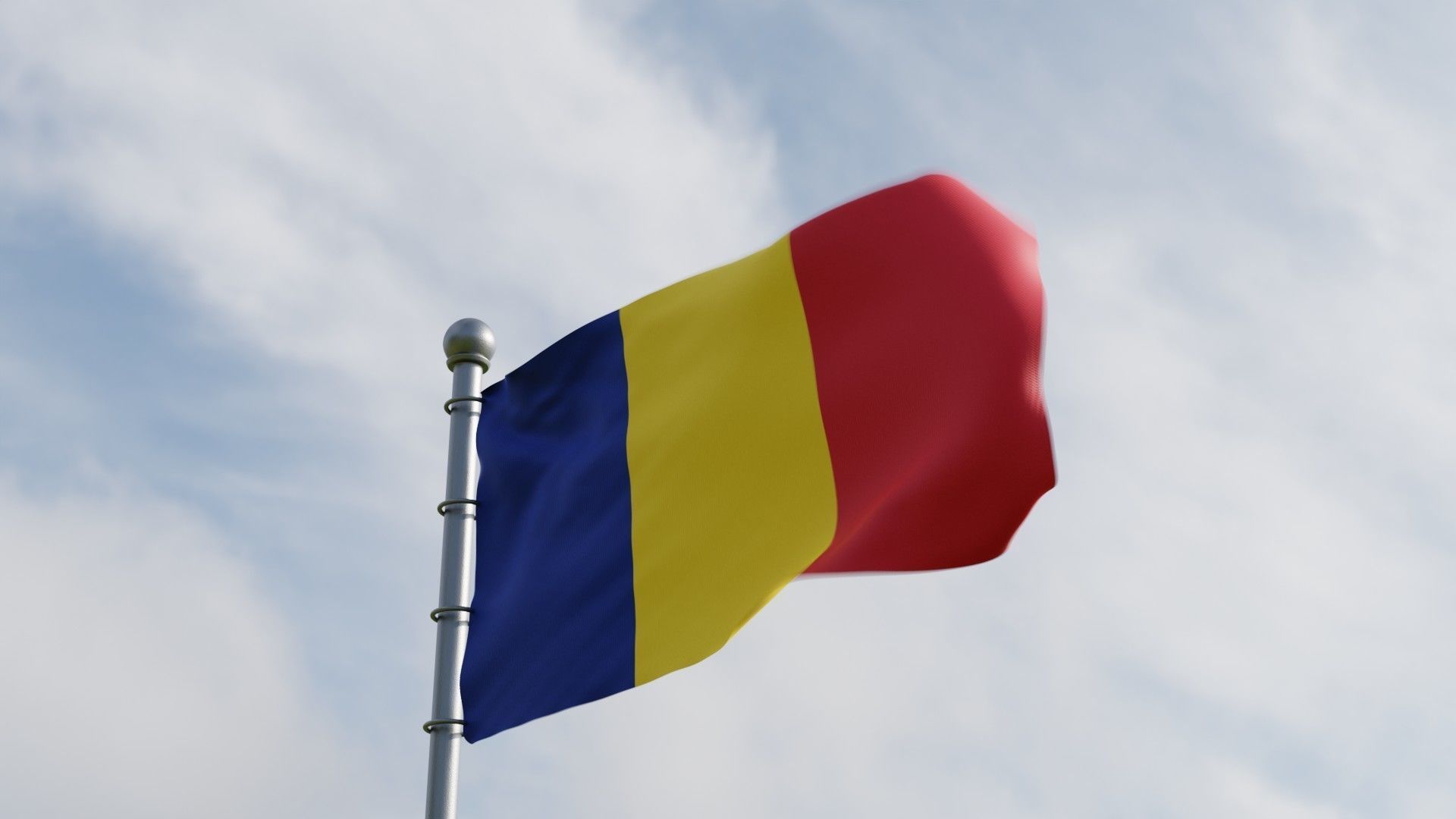 Animated Romania Flags 3D model animated | CGTrader