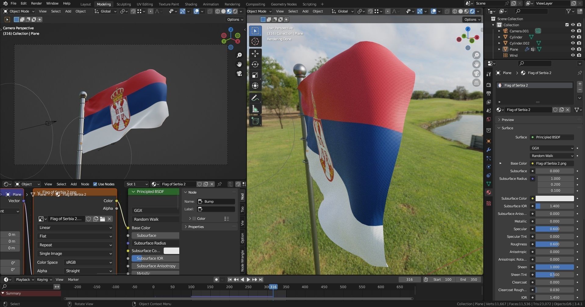 Animated Serbia Flags 3D model animated | CGTrader