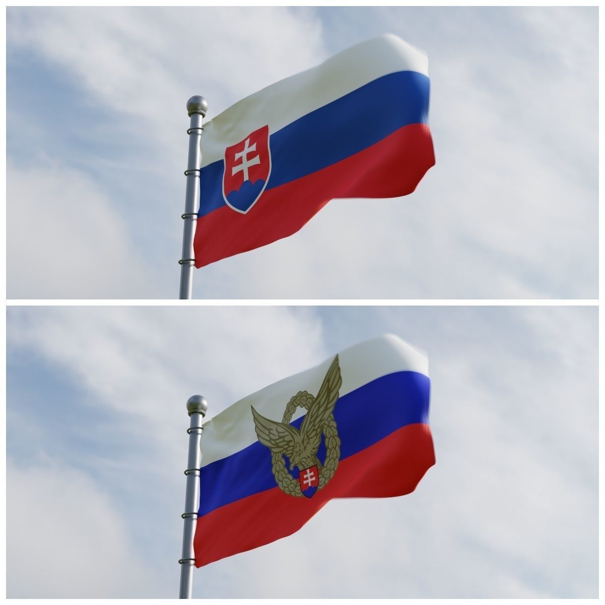 Animated Slovakia Flags 3D model animated | CGTrader