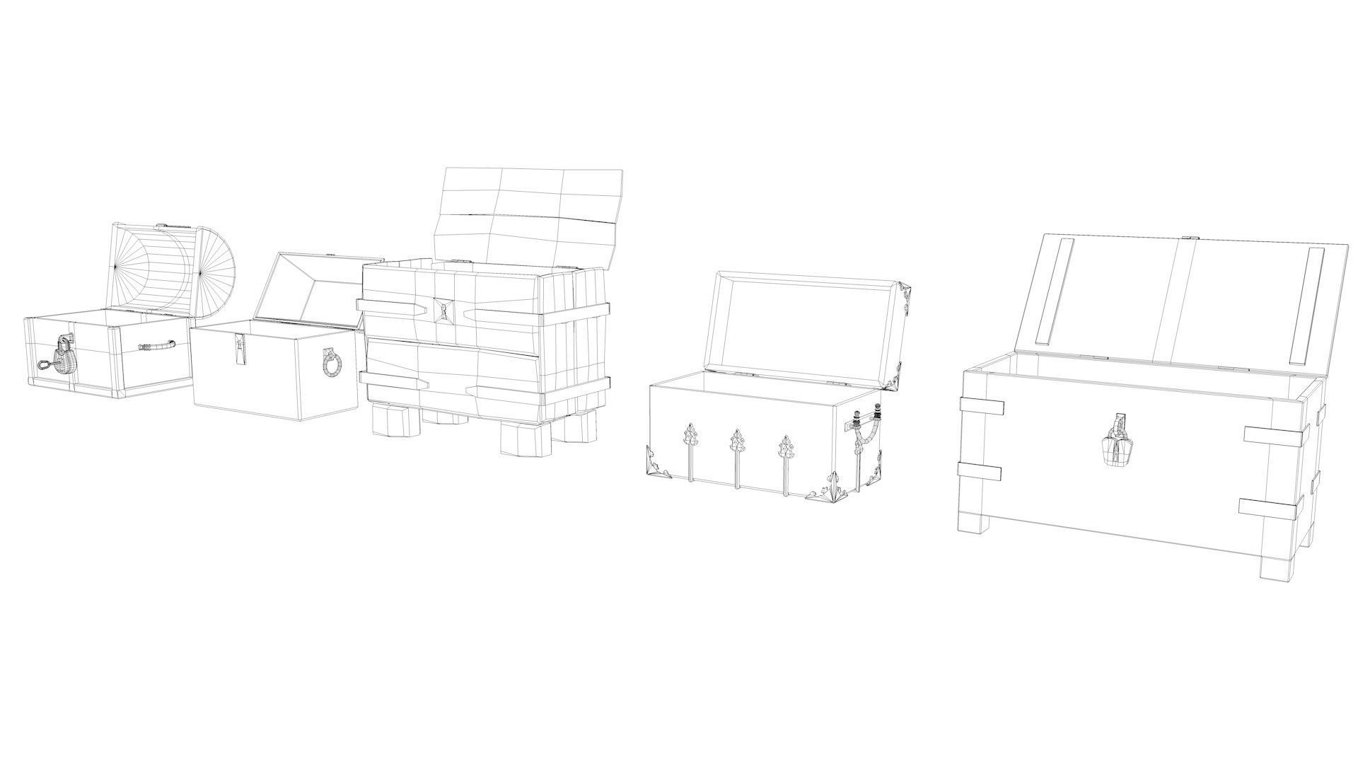 Medieval Chests Pack 3D model | CGTrader