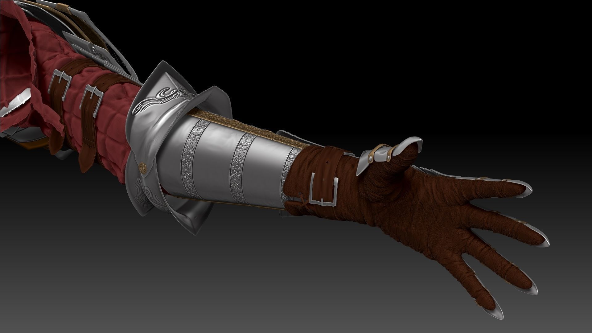 Female Knigt Arm Armor Set Sculpt Project 3D model | CGTrader