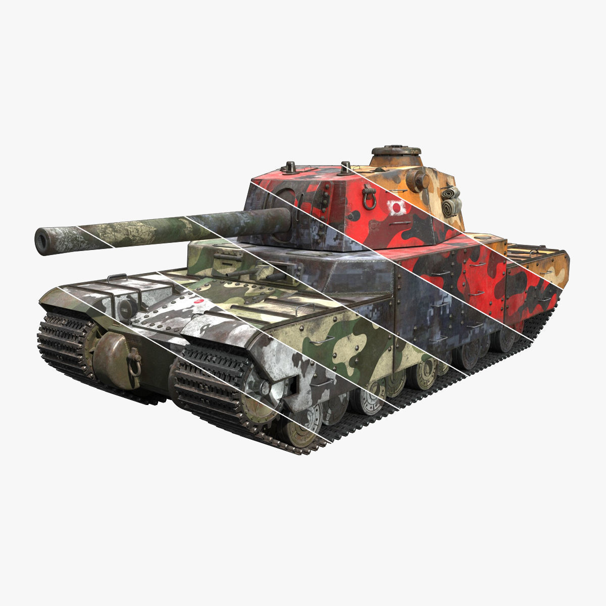 Type 2605 Super Heavy Tank Camouflages set 3D model | CGTrader