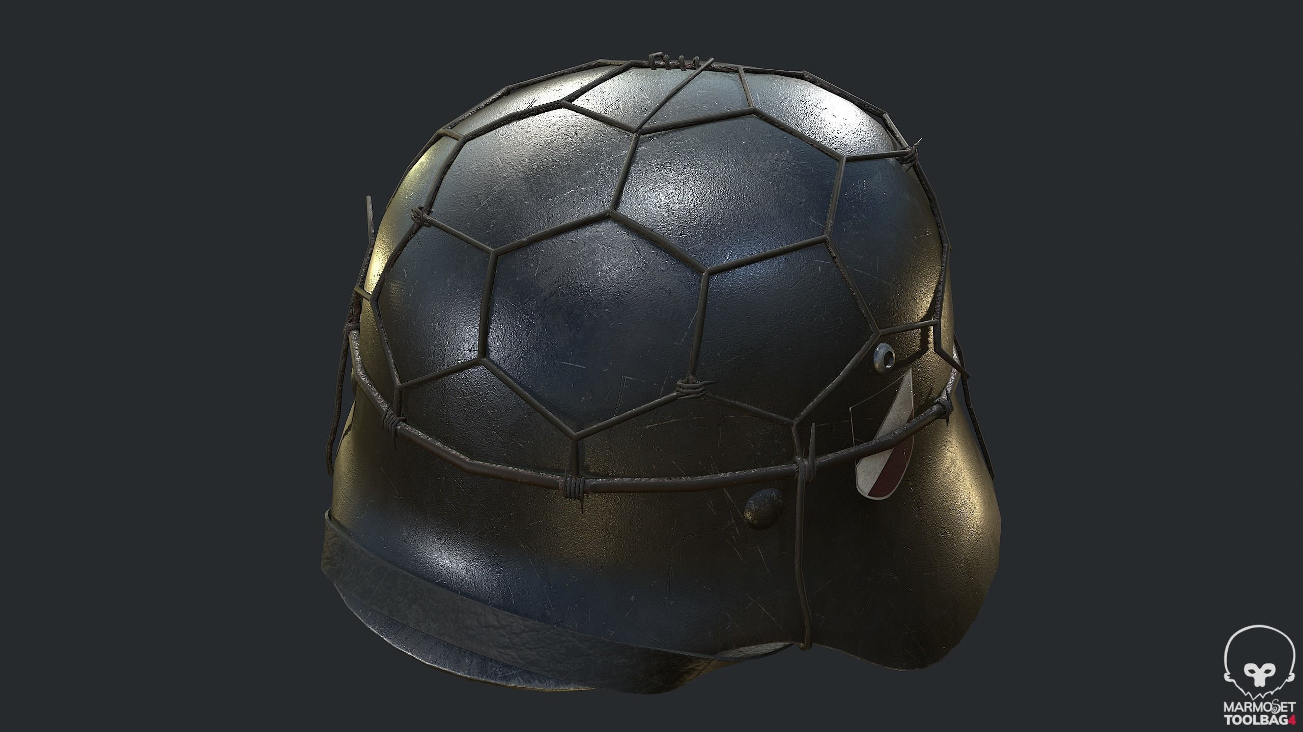 3D model PBR WW2 German Helmet - Military Steel Combat Helmet ...