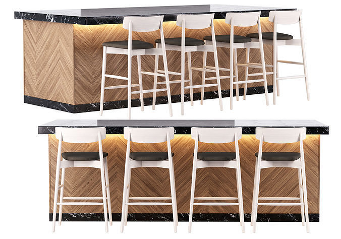 Jack Bar Furniture Set V5 3D model | CGTrader