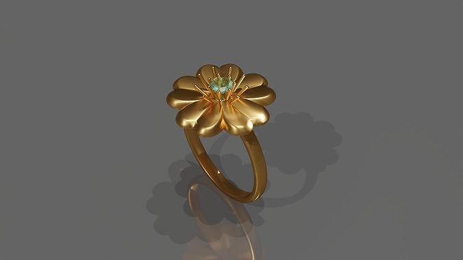 Flower Ring 3D model 3D printable | CGTrader