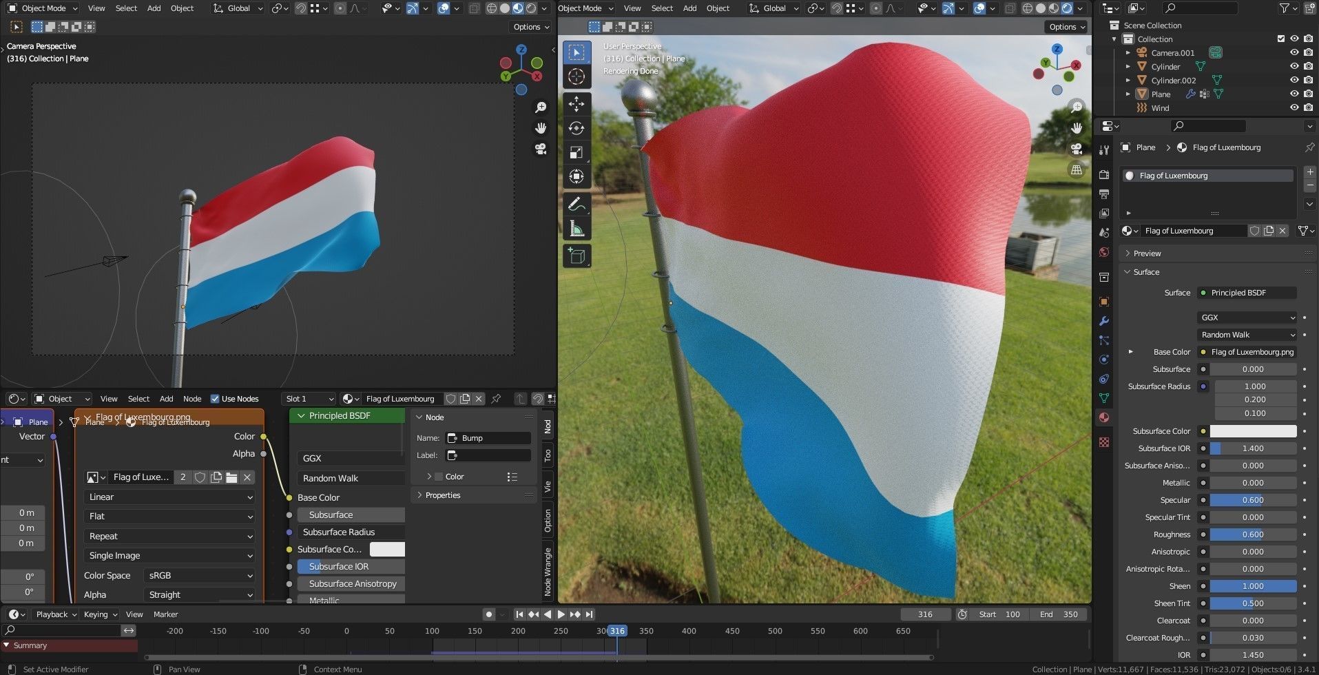 Animated Luxembourg Flags 3D model animated | CGTrader