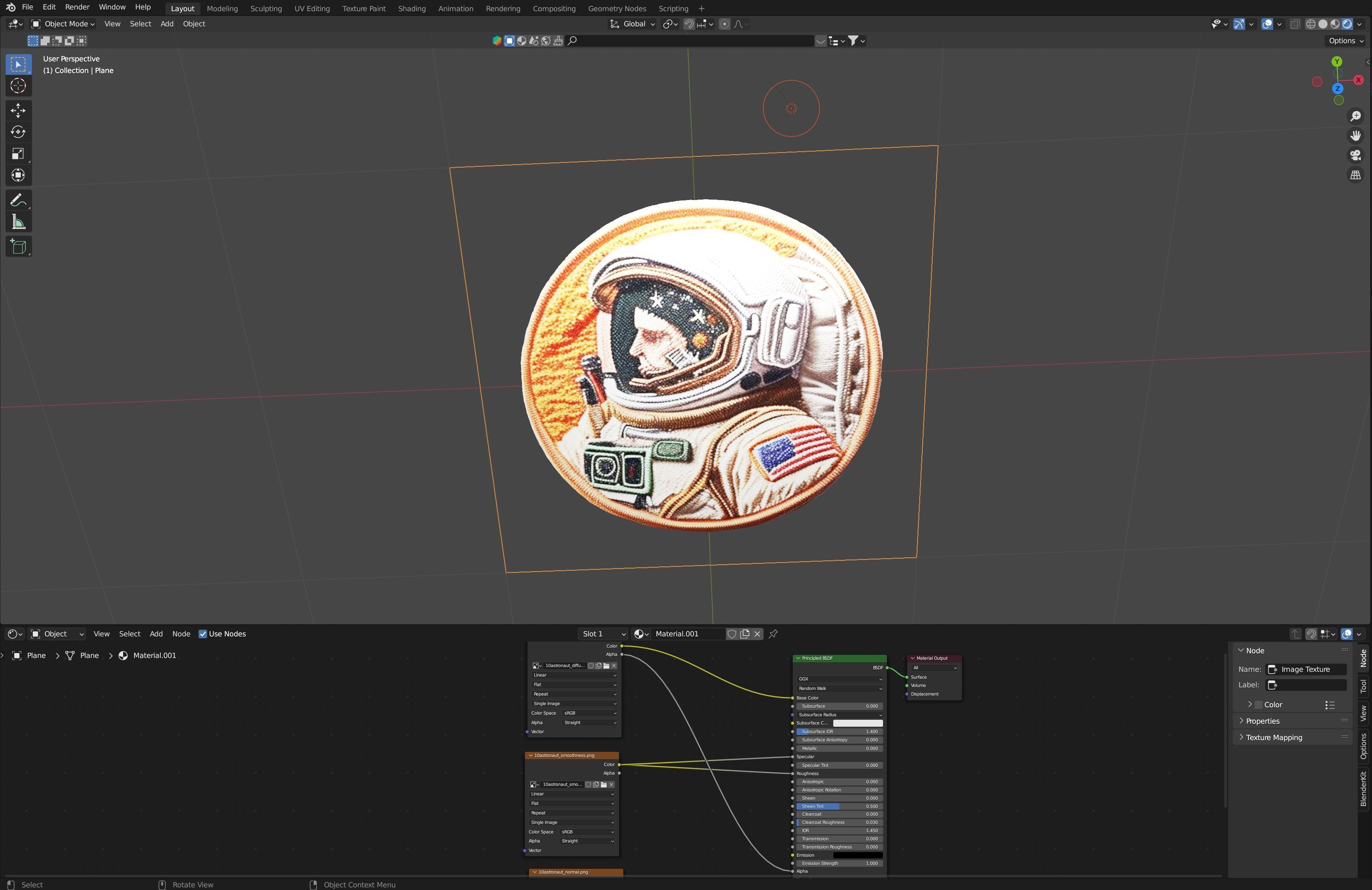 3D model Astronaut embroidered patch v10 VR / AR / low-poly | CGTrader