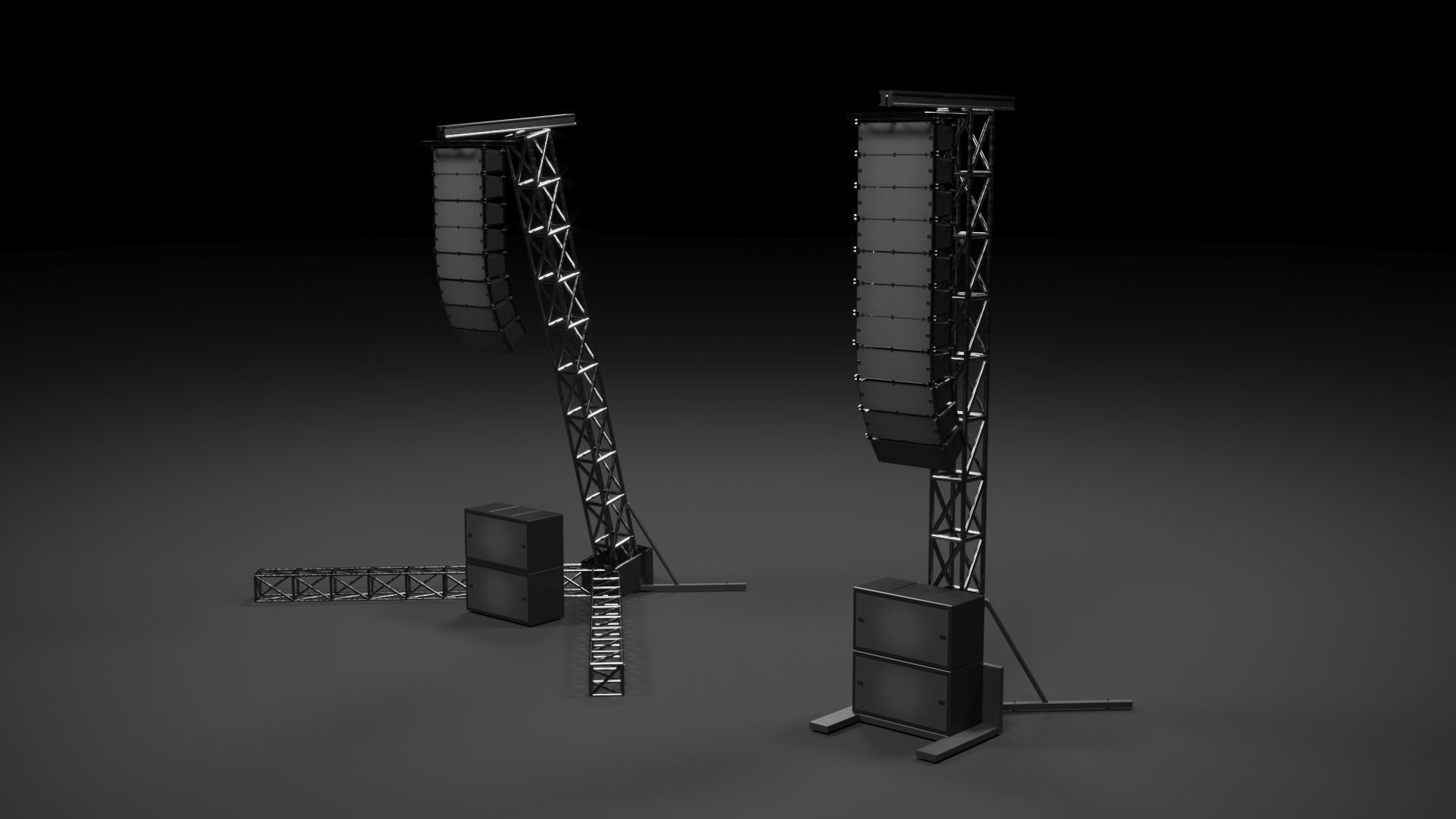 Concert Sound System Line Array 3D model | CGTrader