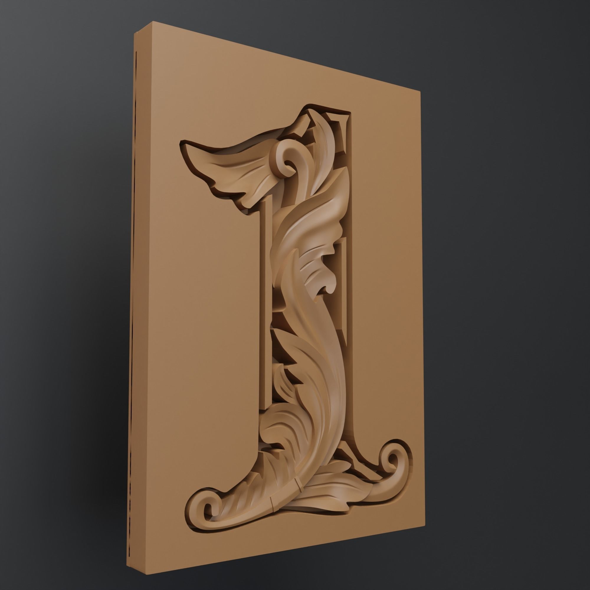 Decorative carved number 1 base mesh 3D model | CGTrader
