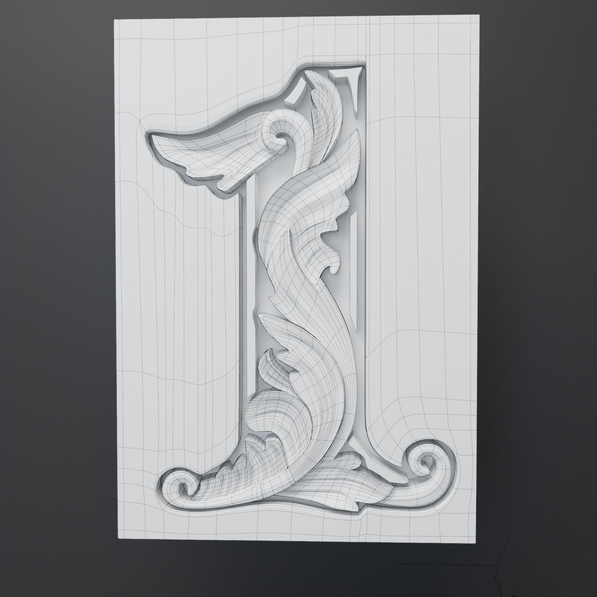 Decorative carved number 1 base mesh 3D model | CGTrader