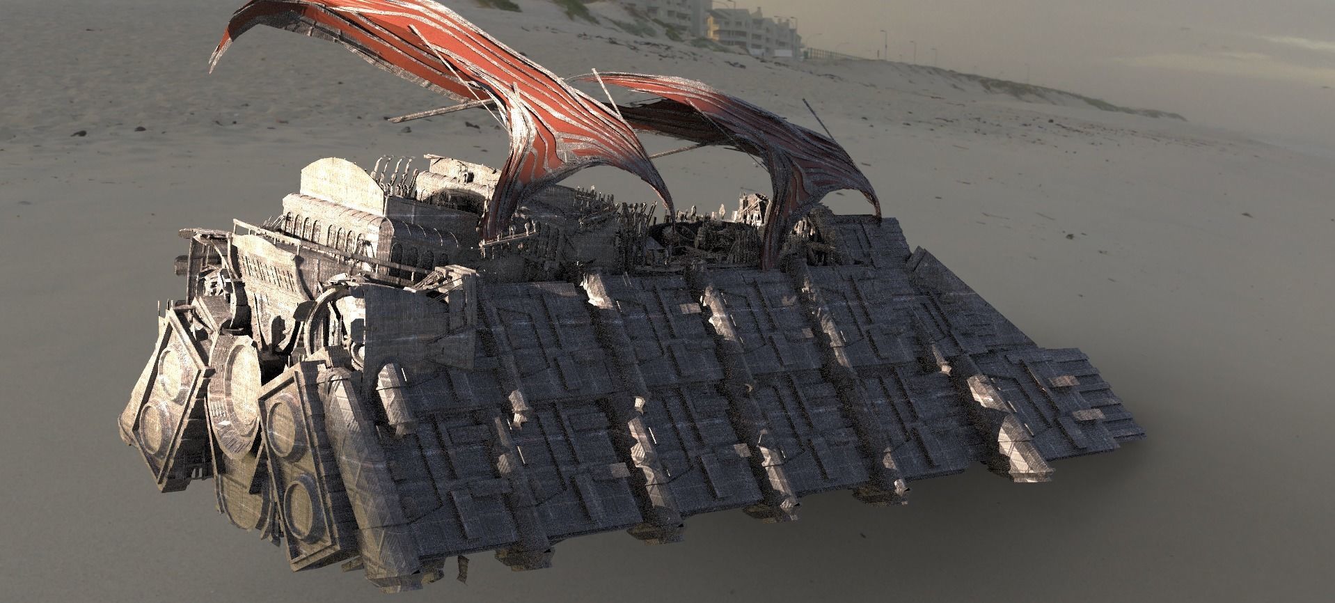 Hutt Desert Sail Barge carrier 3 models 3D model | CGTrader