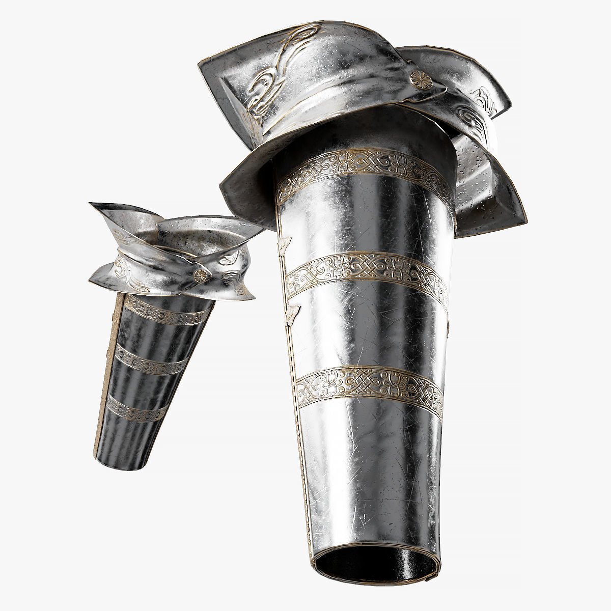 Female Knight Elbow Wrist Armor Set MidPoly 3D model | CGTrader