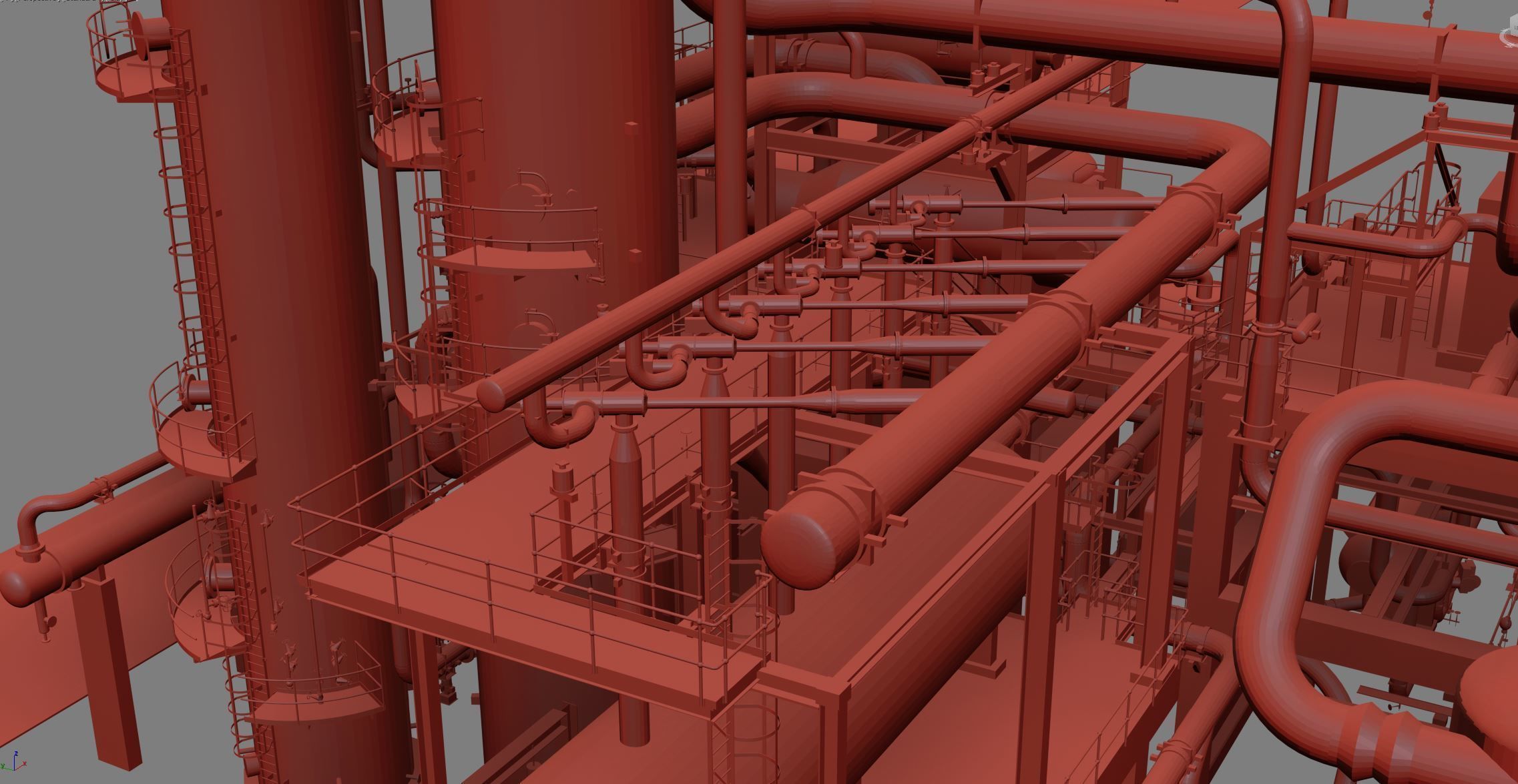 3D model Oil Refinery Low Poly Model VR / AR / low-poly | CGTrader